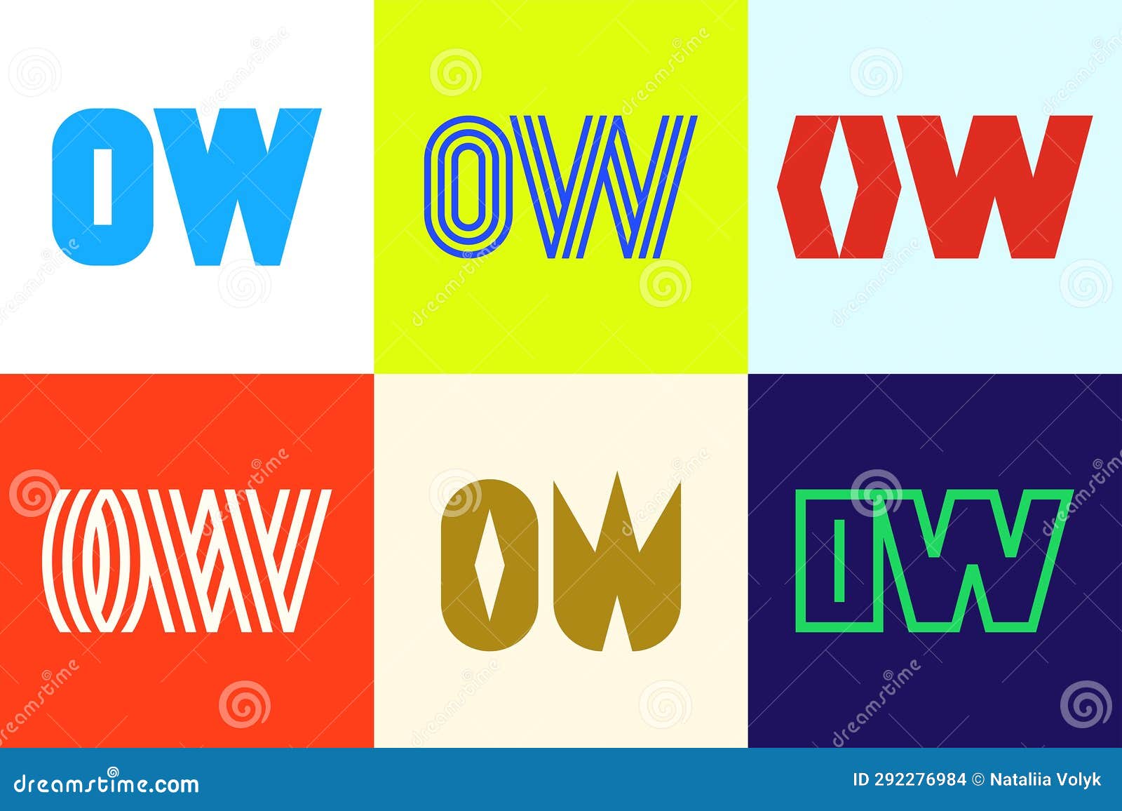 Set of letter OW logos stock vector. Illustration of icon - 292276984