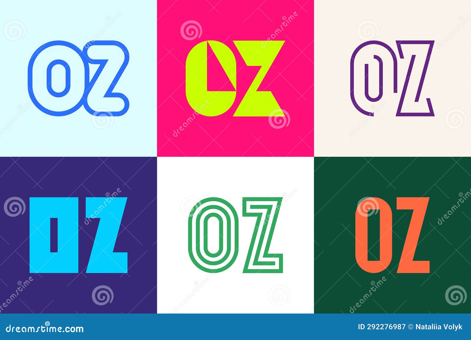 Set of letter OZ logos stock vector. Illustration of design - 292276987