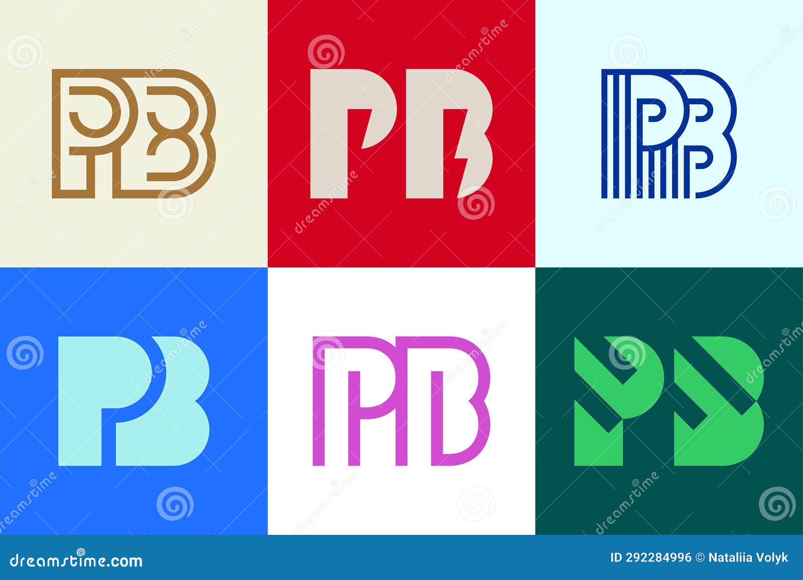 Set of letter PB logos stock vector. Illustration of logo - 292284996
