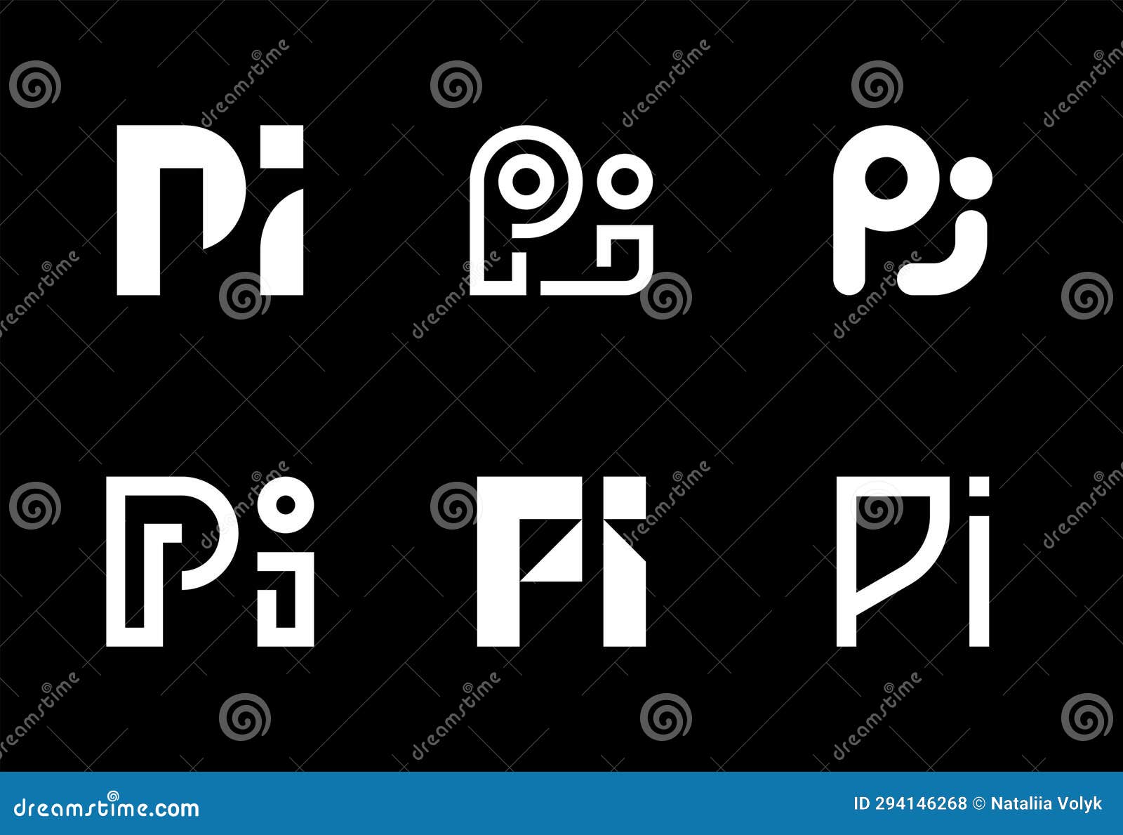 Set of letter PI logos stock vector. Illustration of logo - 294146268