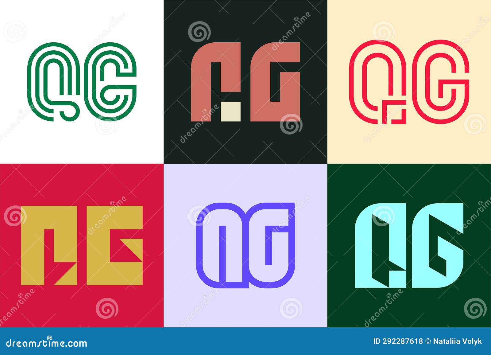 Set of letter QG logos stock vector. Illustration of branding - 292287618