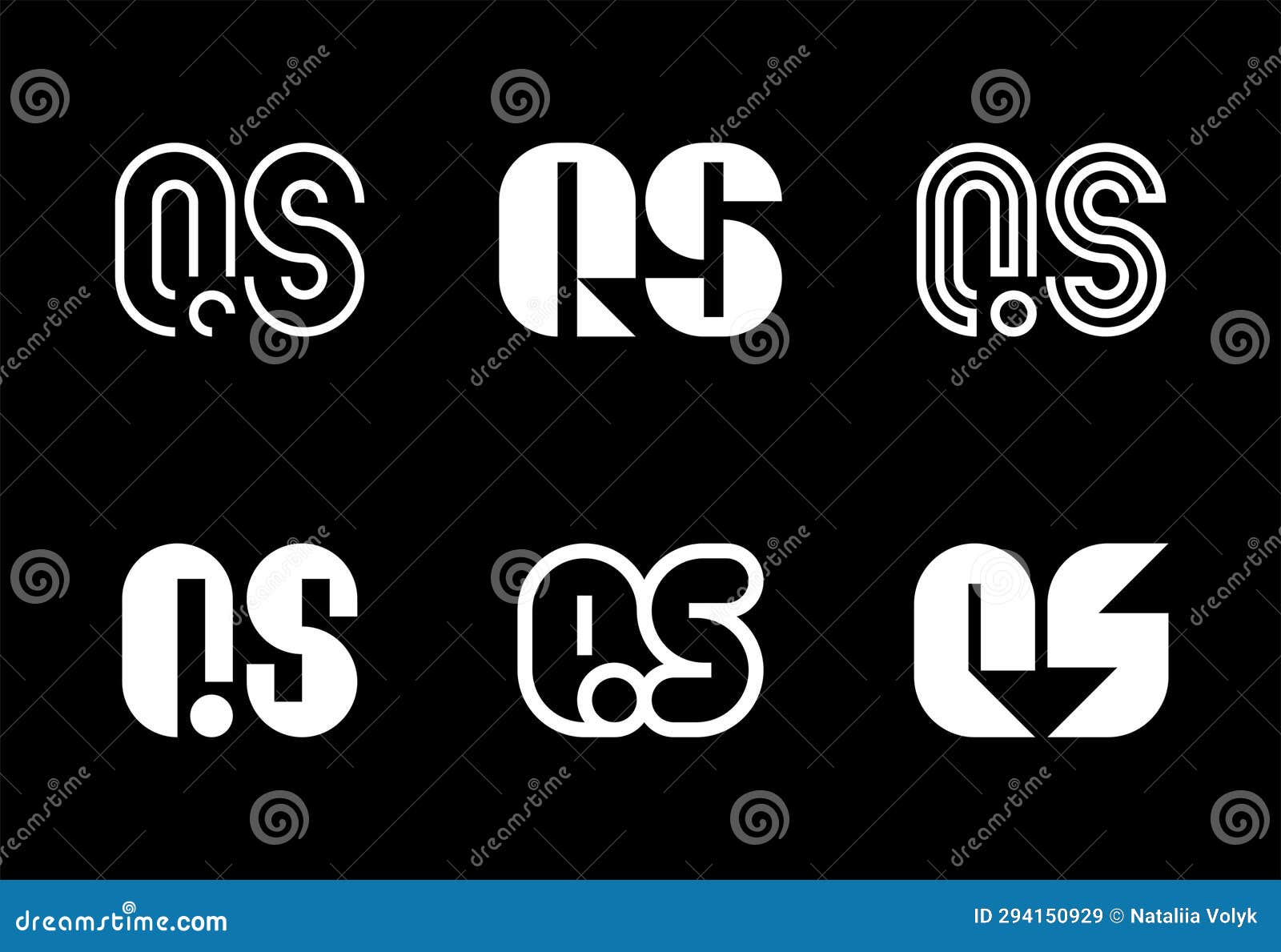 Set of letter QS logos stock illustration. Illustration of element ...