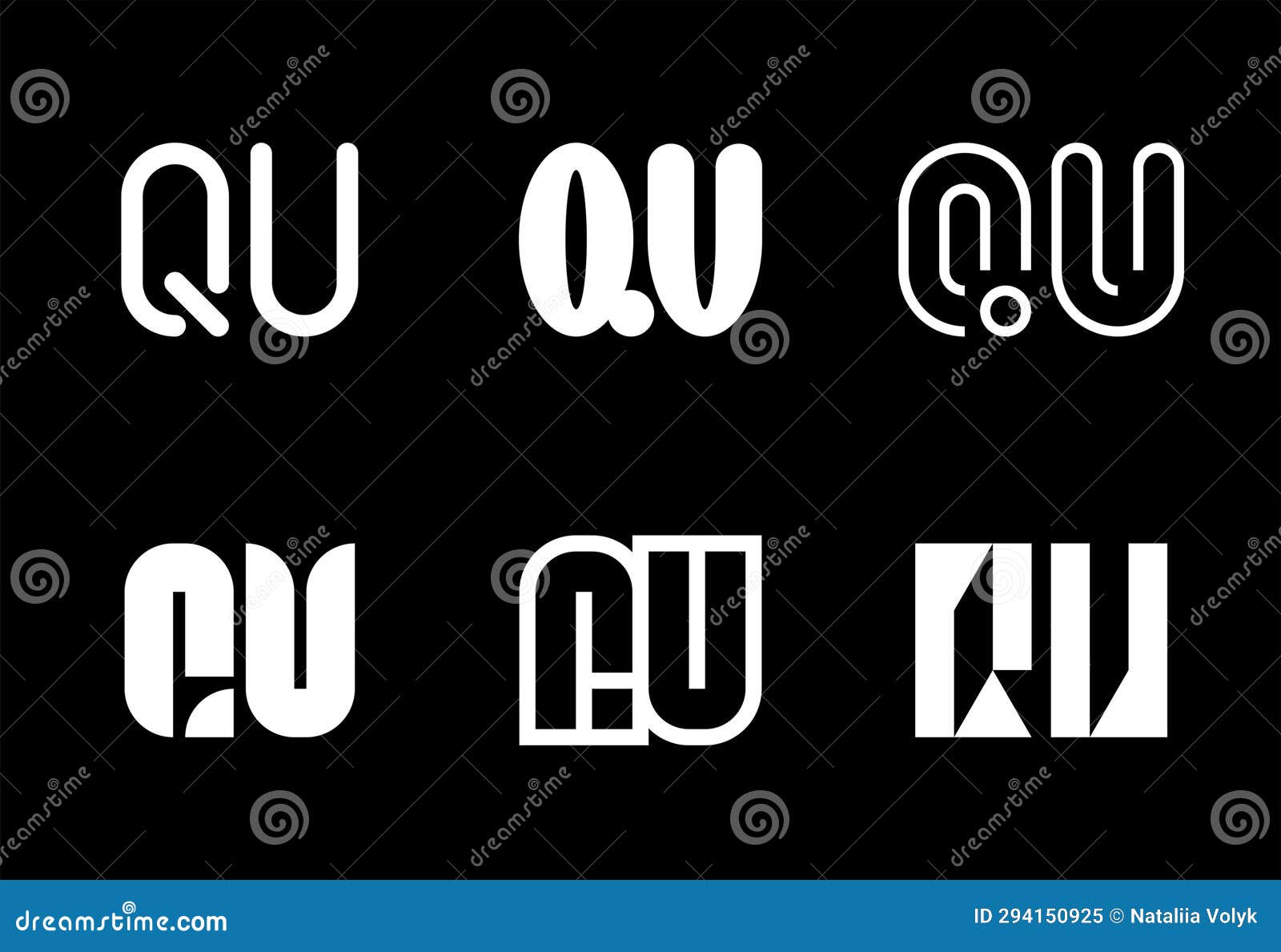 Set of letter QU logos stock illustration. Illustration of icon - 294150925