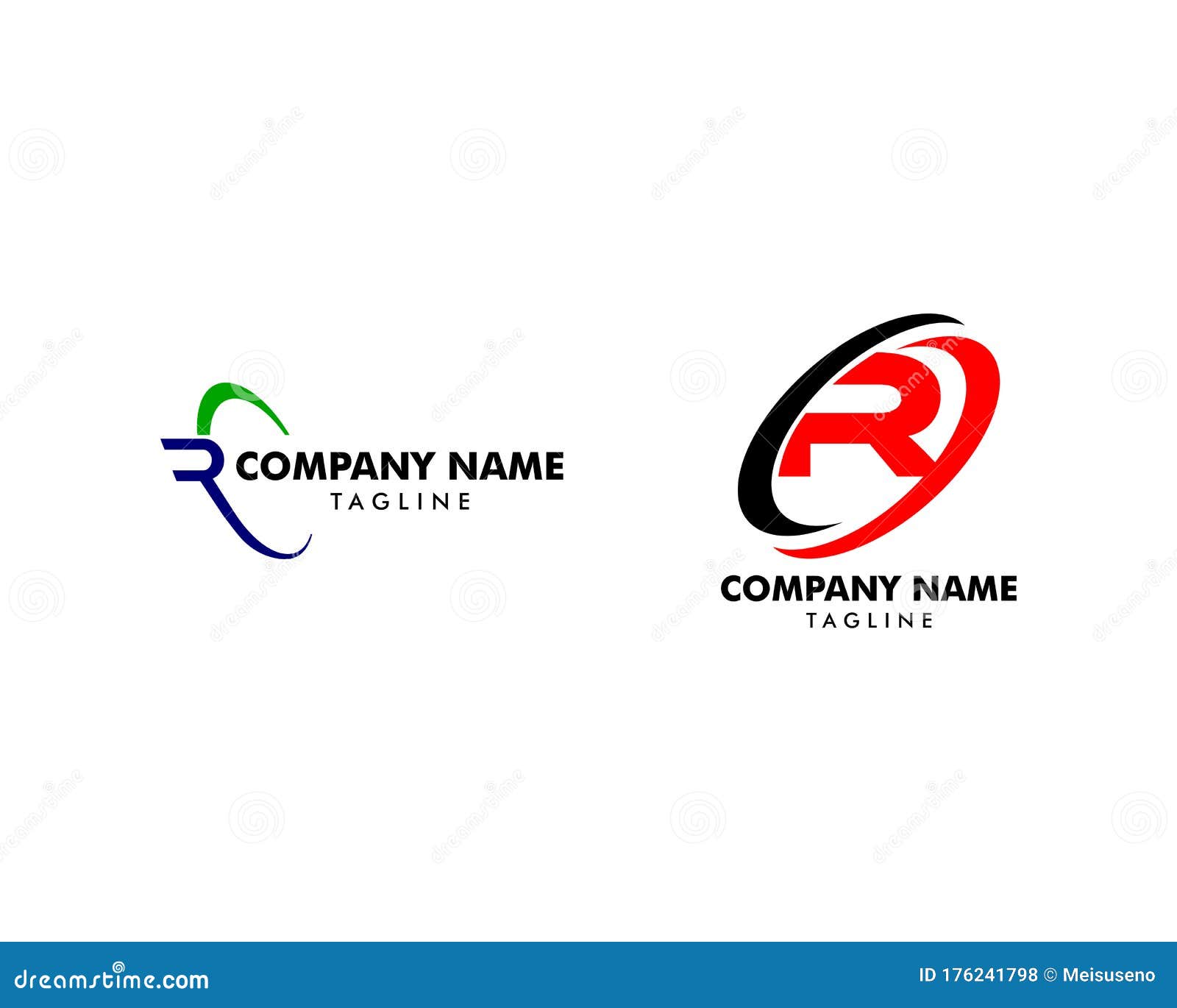 Set of Letter R Logo Symbol with Swoosh Designs Stock Vector ...