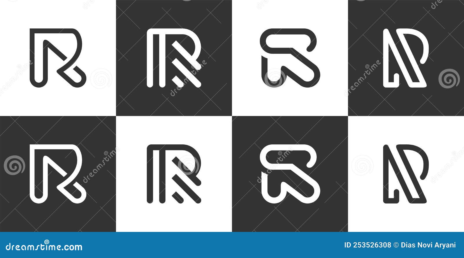 Set of Letter R Vector Logo Design Stock Vector - Illustration of ...