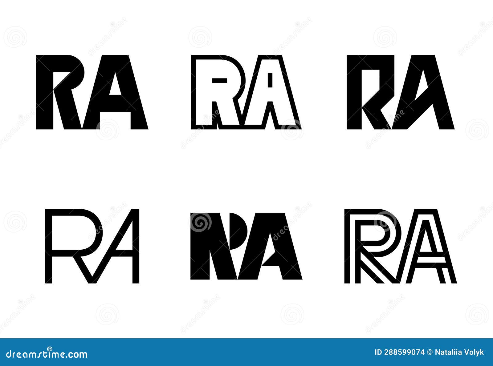 Set of letter RA logos stock vector. Illustration of large - 288599074