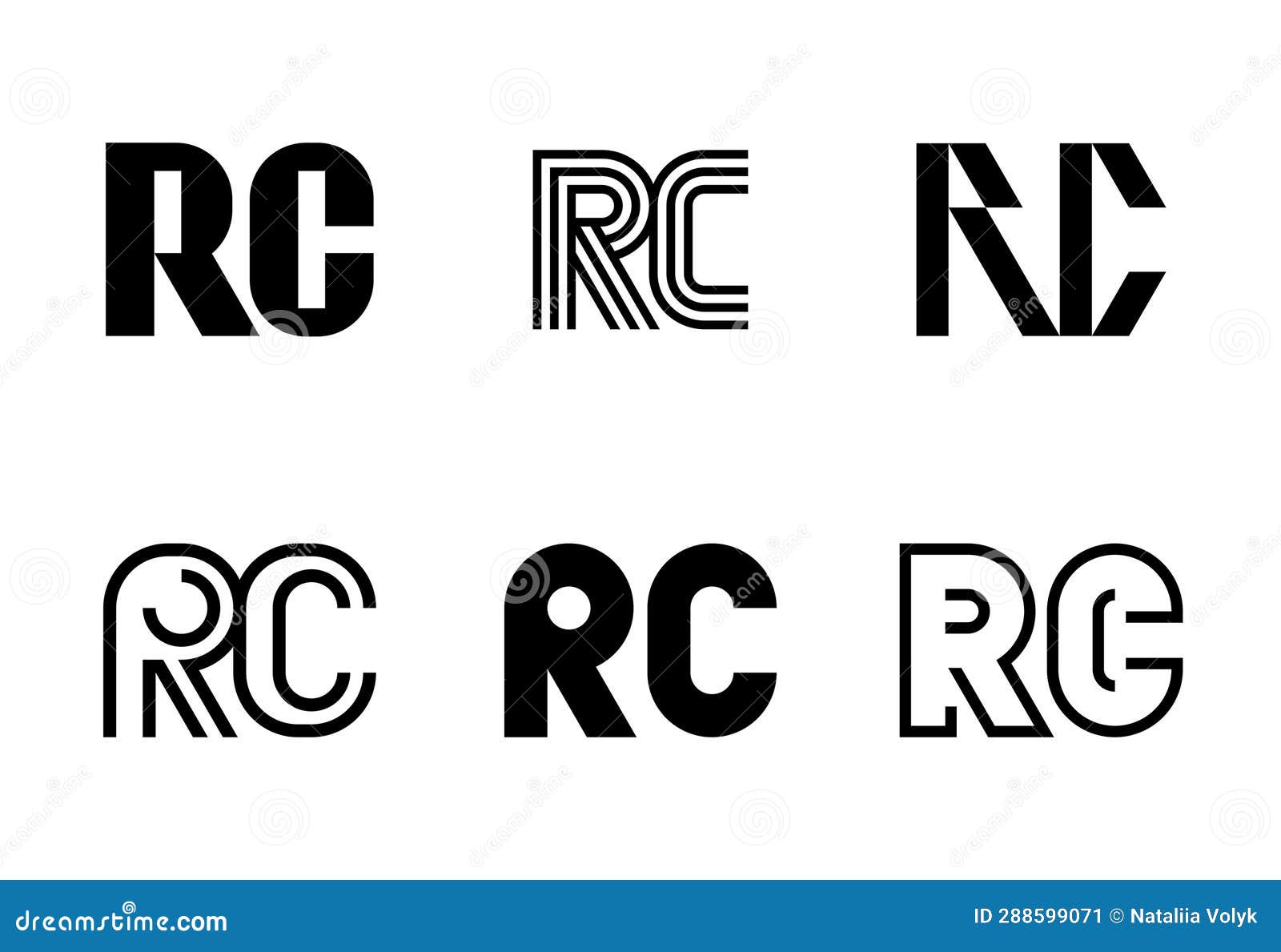 Set of letter RC logos stock vector. Illustration of element - 288599071