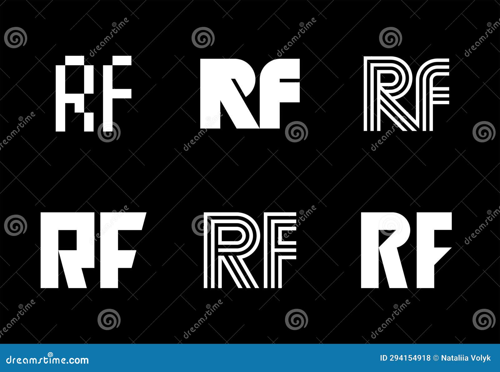 Set of letter RF logos stock vector. Illustration of design - 294154918