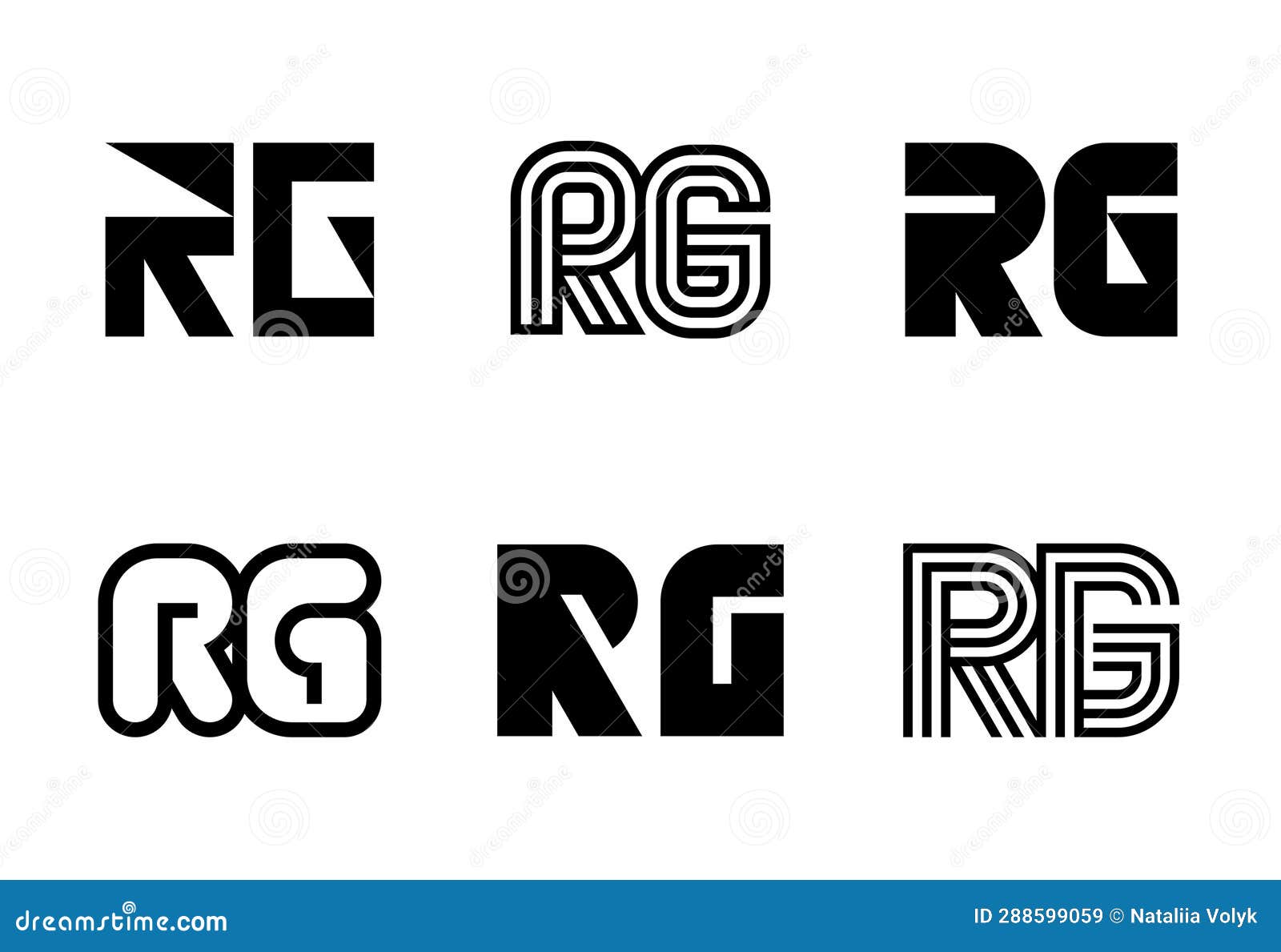 Set of letter RG logos stock illustration. Illustration of concept ...