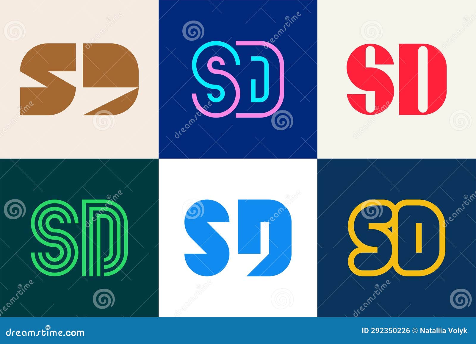 Set of letter SD logos stock vector. Illustration of flow - 292350226