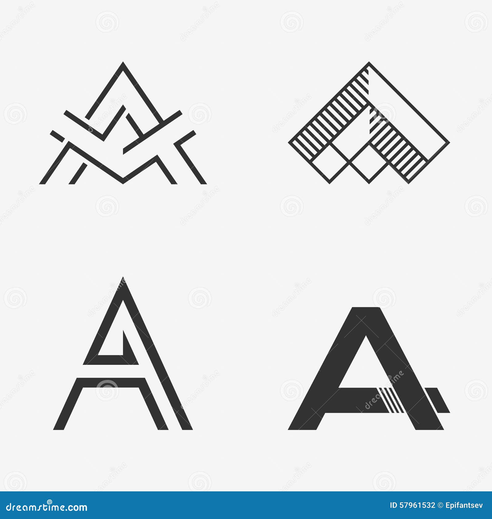 The Set of Letter a Sign, Logo, Icon Design Template Elements. Stock ...