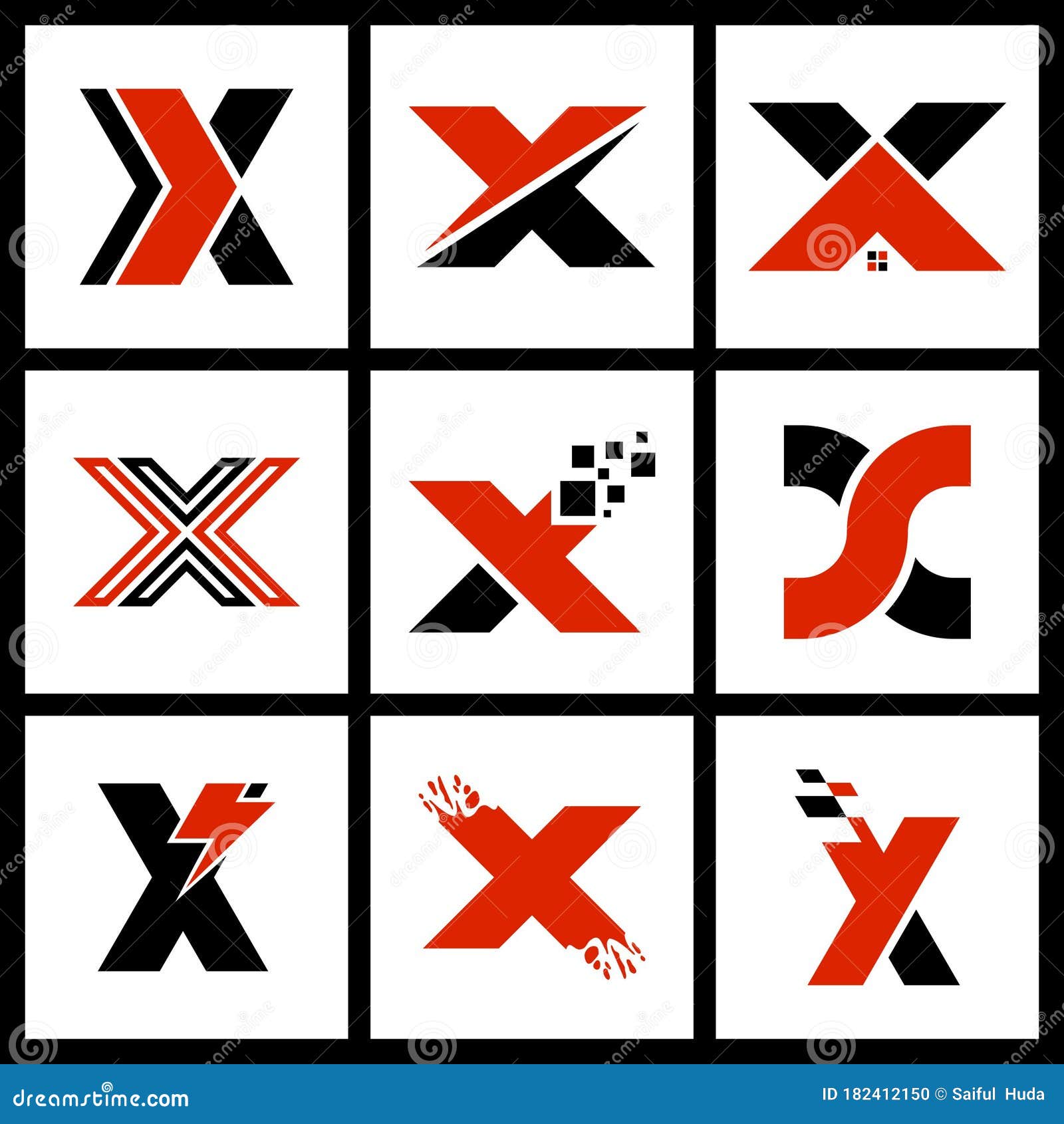 Set of Letter X Simple Logo Icon Design Vector. Stock Vector ...