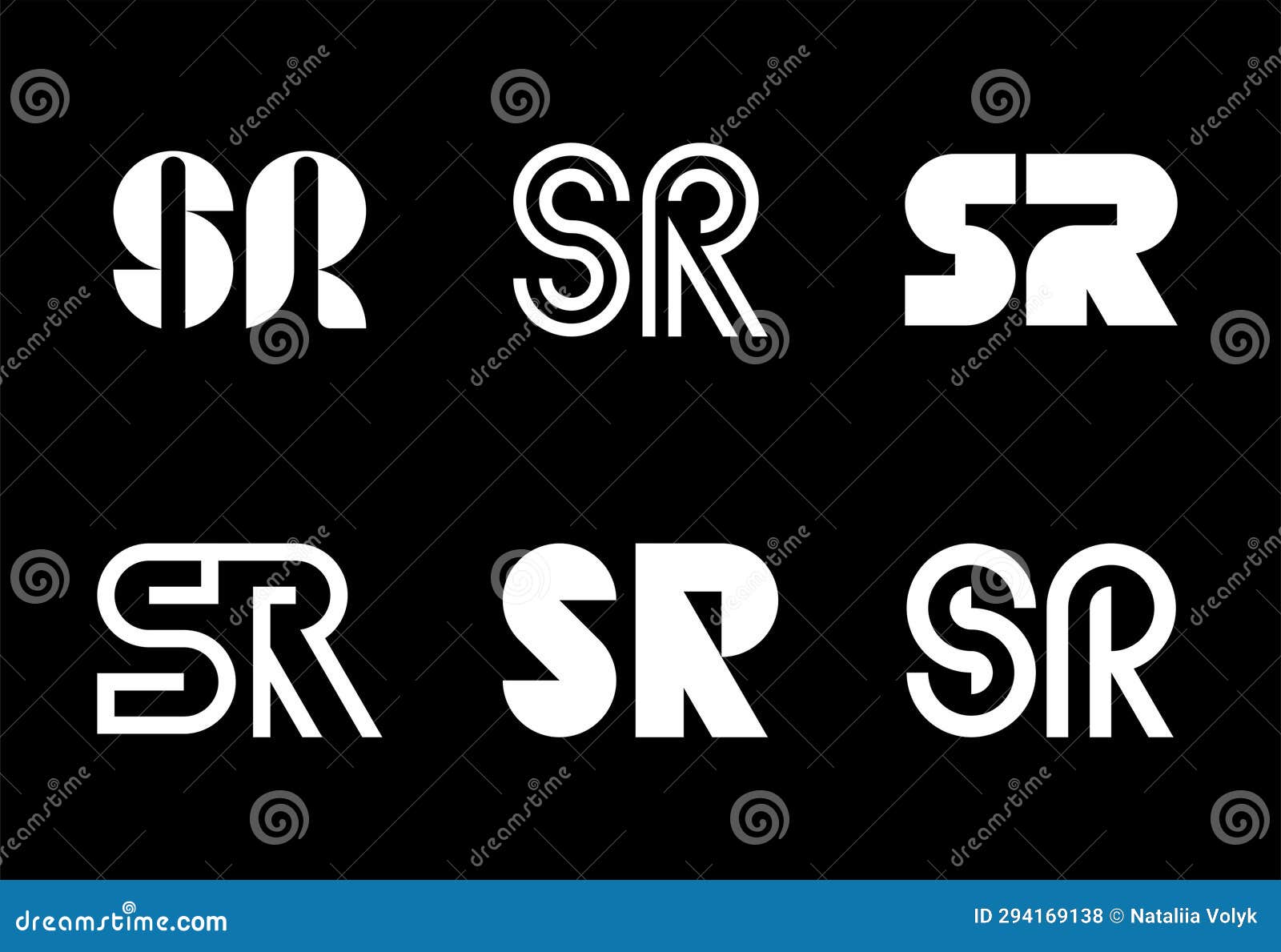 Set of letter SR logos stock vector. Illustration of mega - 294169138