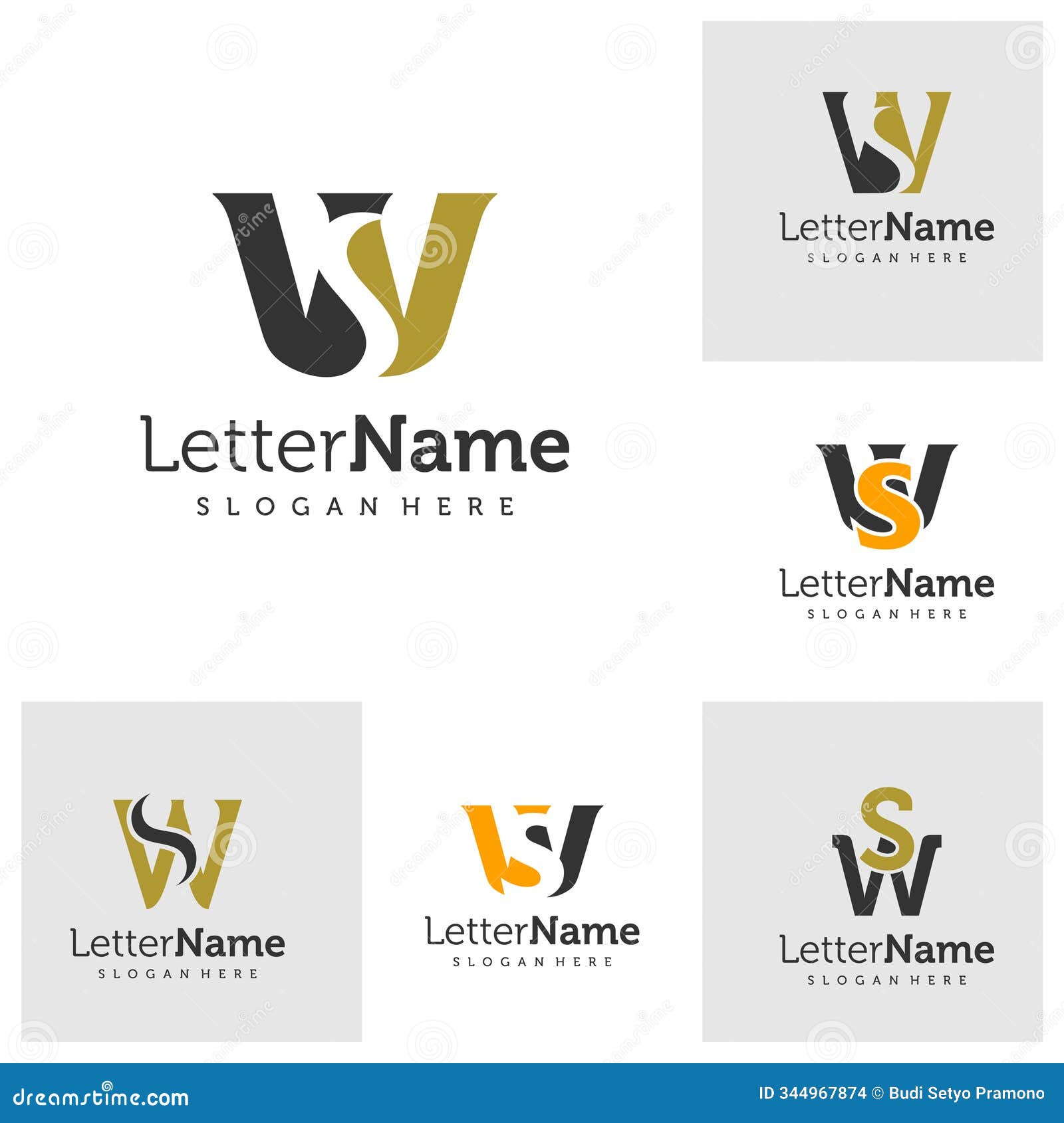 Set of Letter SW Logo Design Vector. Creative Initial SW Logo Concepts ...