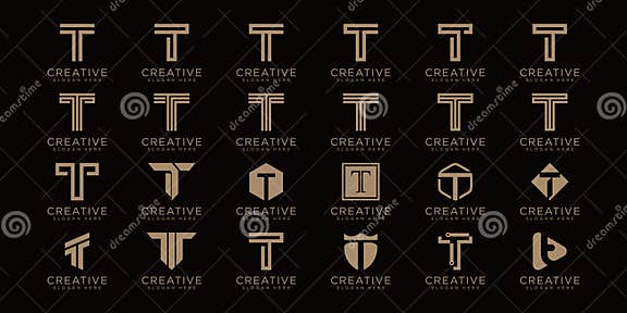 Set of Letter T Logo Design Template Stock Vector - Illustration of ...