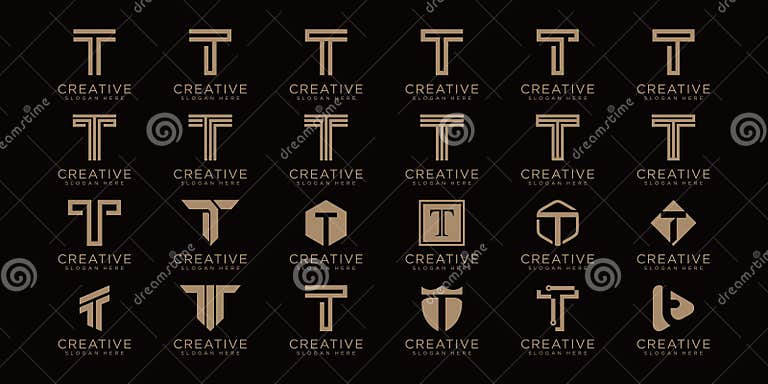 Set of Letter T Logo Design Template Stock Vector - Illustration of ...