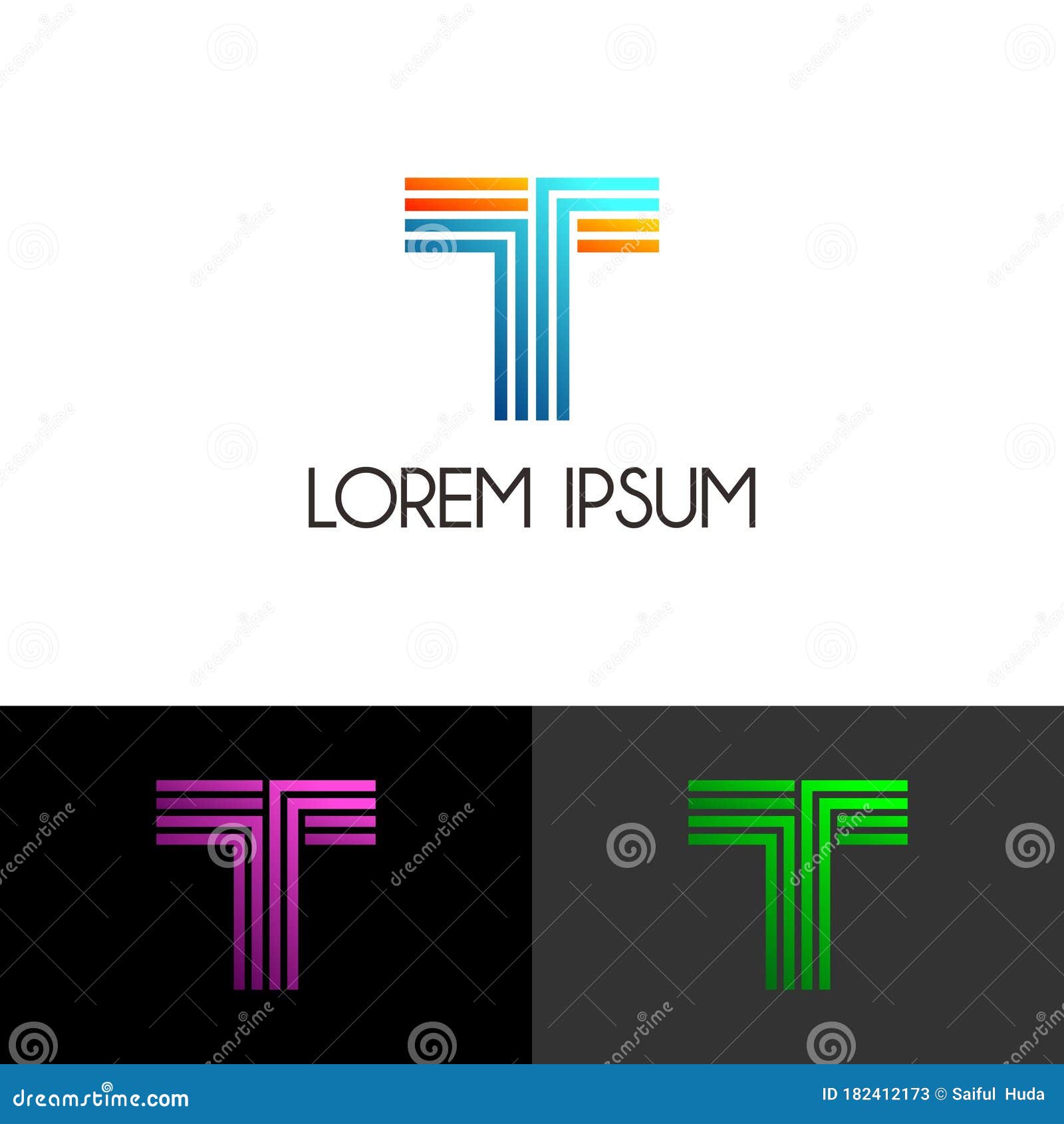 Set of Letter T Simple Logo Icon Design Vector. Stock Vector ...
