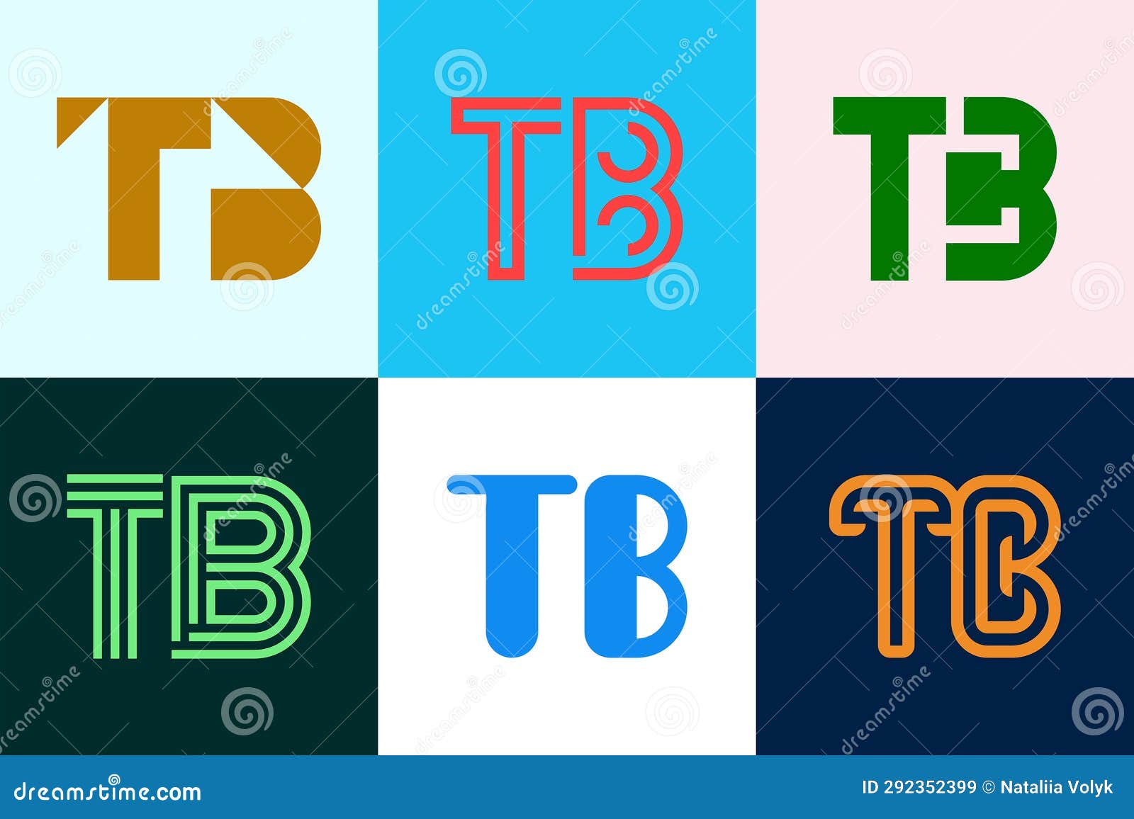 Set of letter TB logos stock vector. Illustration of logotype - 292352399