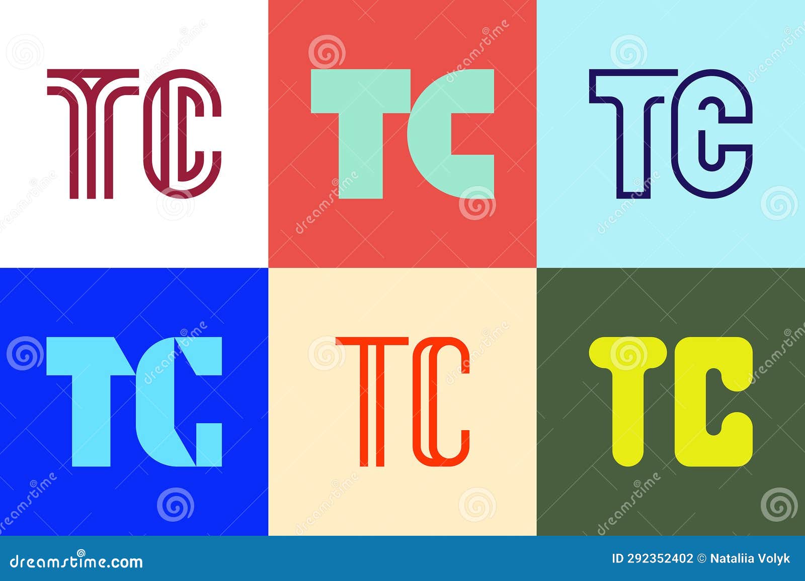 Set of letter TC logos stock illustration. Illustration of blue - 292352402
