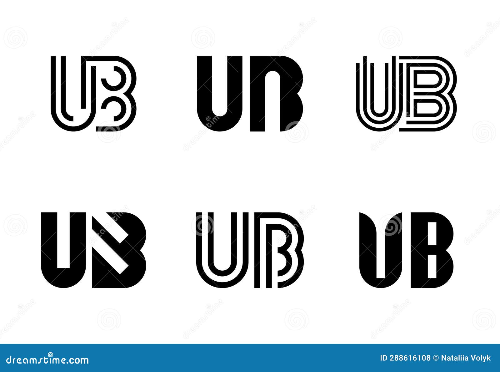 Set of letter UB logos stock vector. Illustration of huge - 288616108