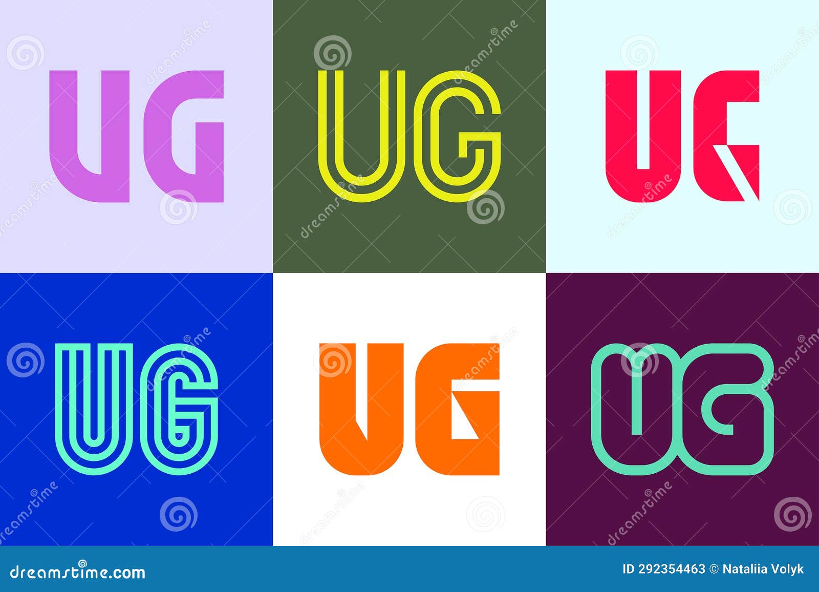 Set of letter UG logos stock vector. Illustration of concept - 292354463