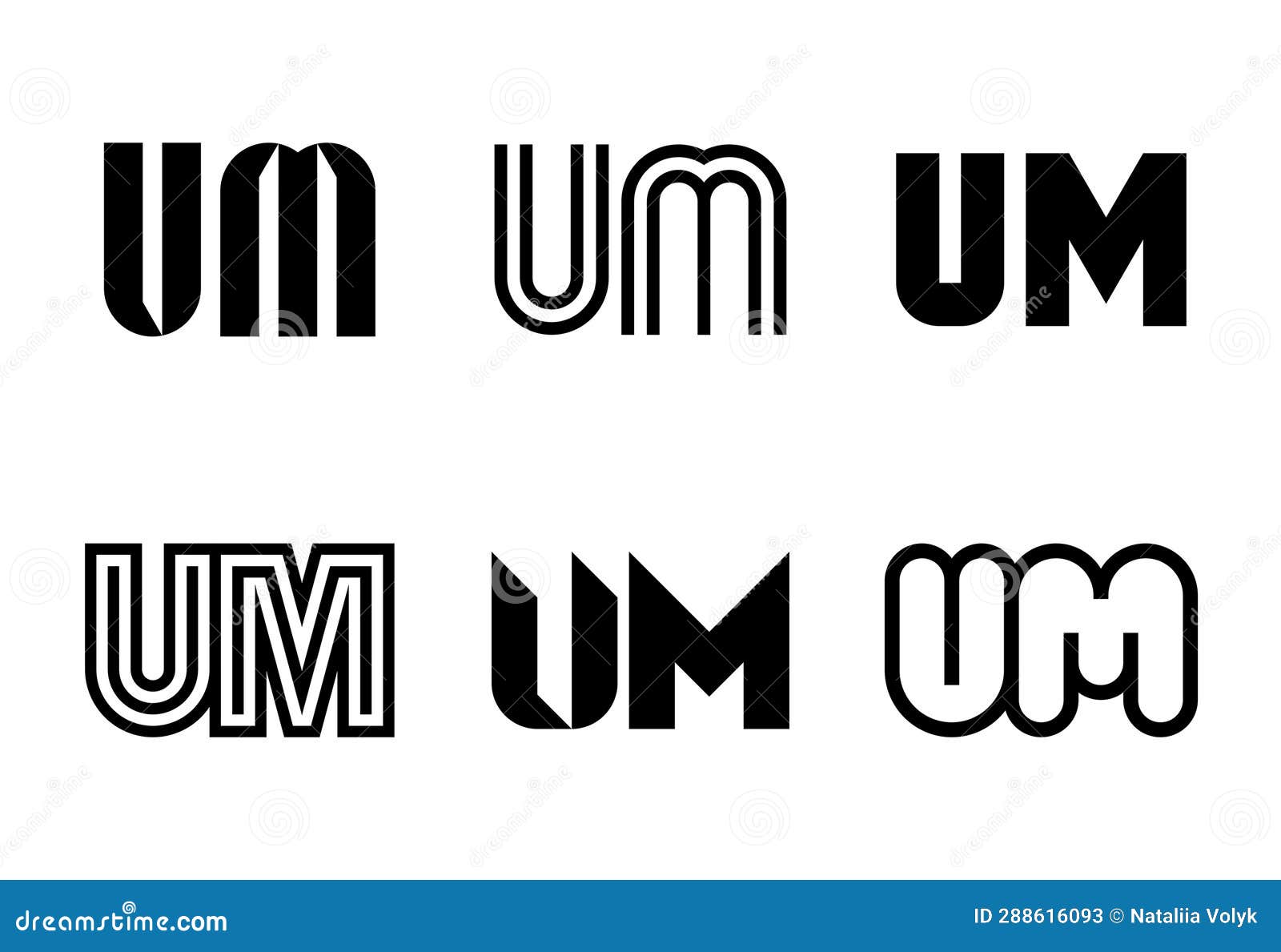 Set of letter UM logos stock illustration. Illustration of huge - 288616093
