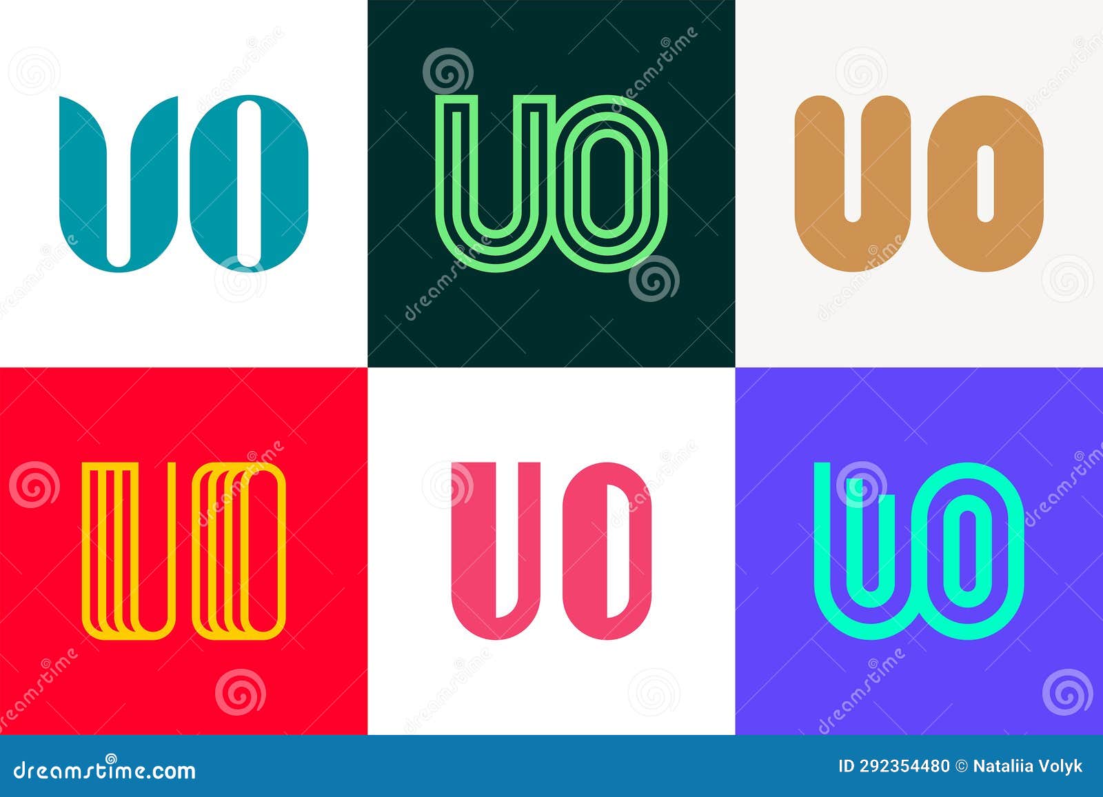 Set of letter UO logos stock vector. Illustration of logotype - 292354480
