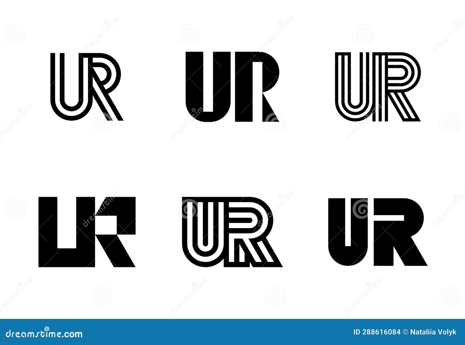 Set of letter UR logos stock illustration. Illustration of arrow ...