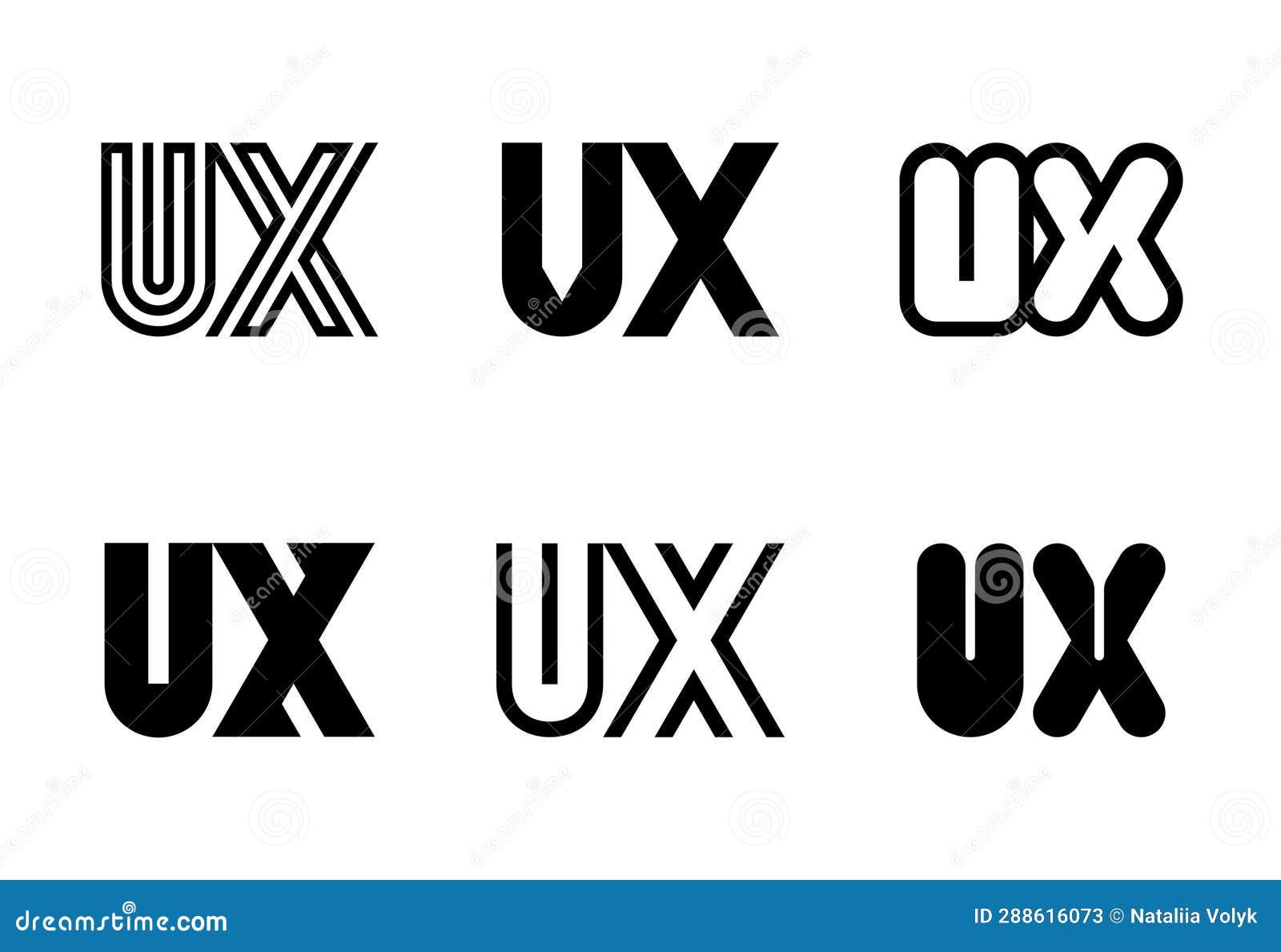 Set of letter UX logos stock vector. Illustration of arrow - 288616073