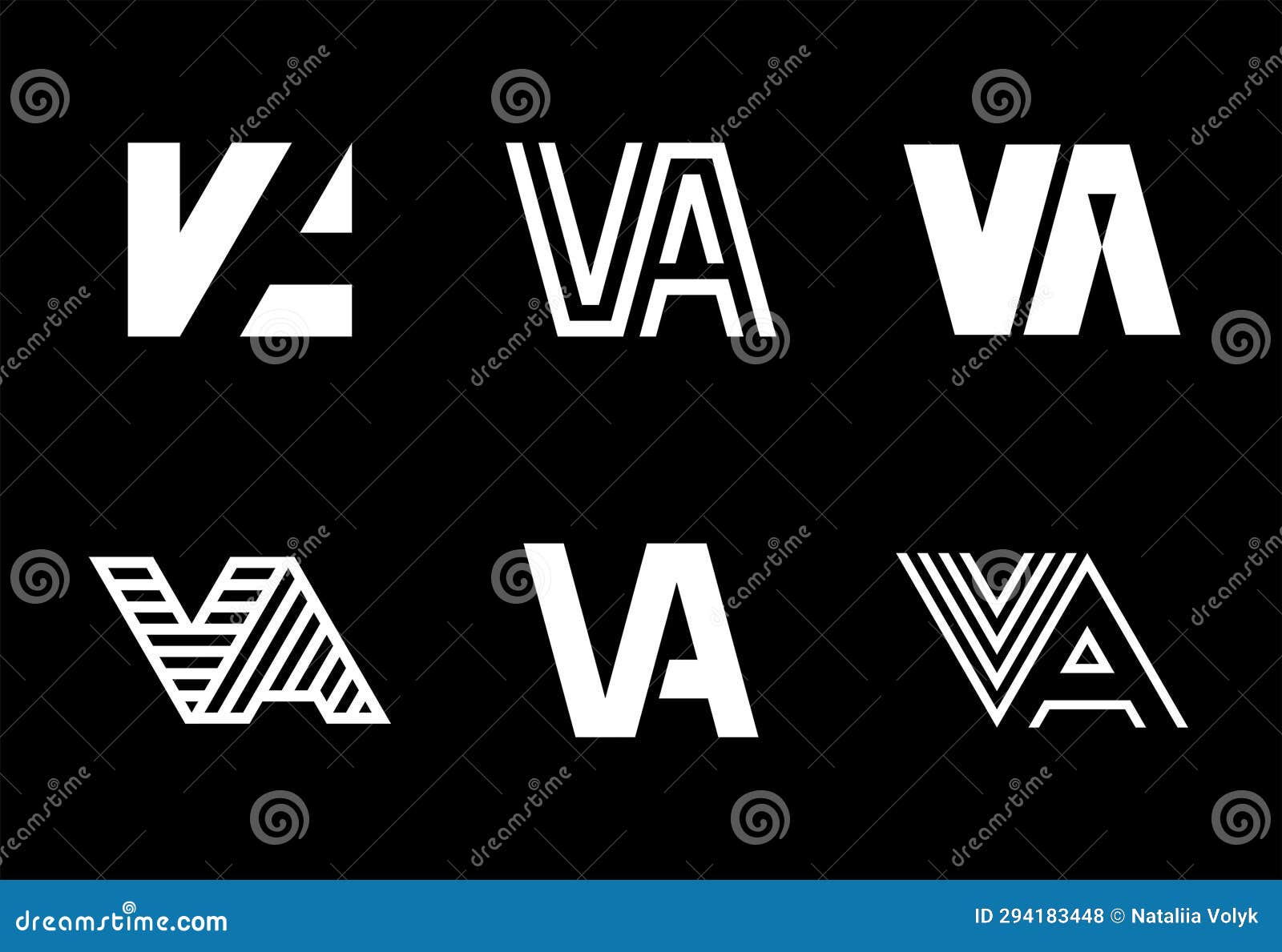 Set of letter VA logos stock vector. Illustration of badge - 294183448