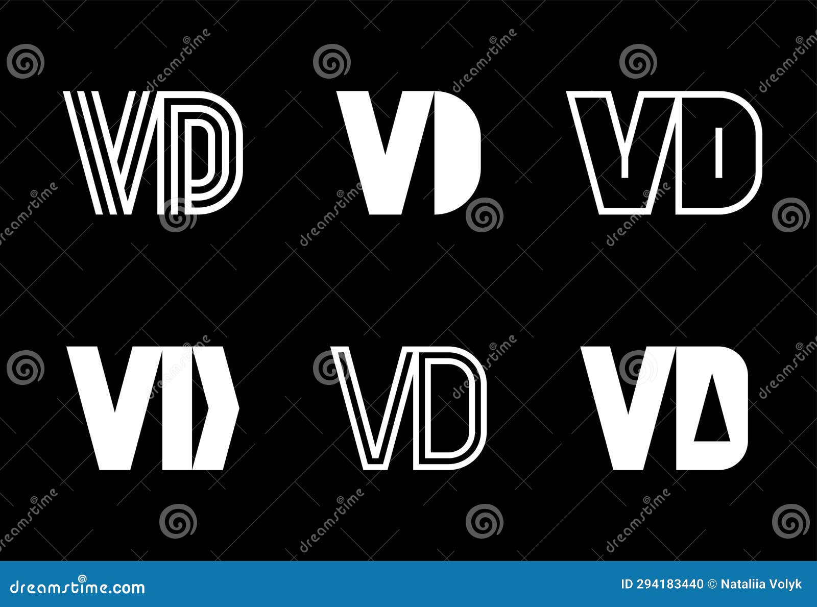 Set of letter VD logos stock vector. Illustration of business - 294183440