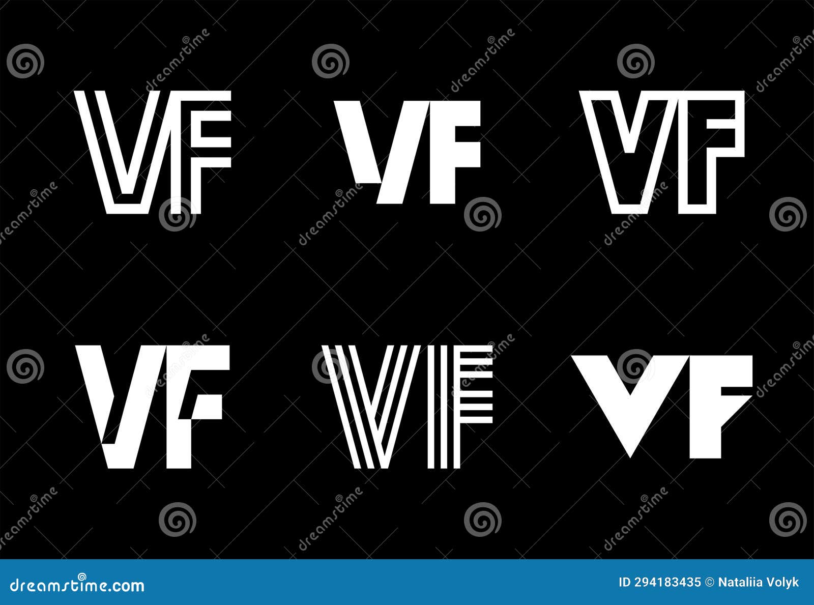 Set of letter VF logos stock vector. Illustration of circle - 294183435