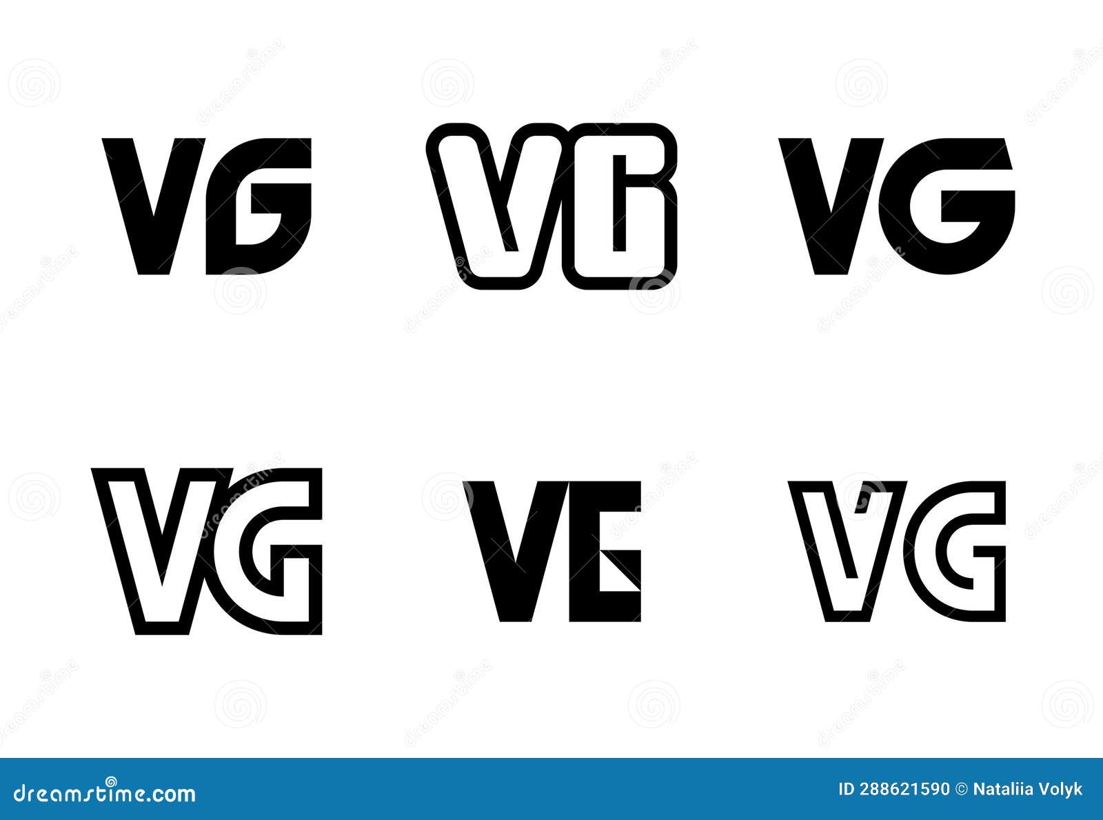 Set of letter VG logos stock vector. Illustration of abstract - 288621590