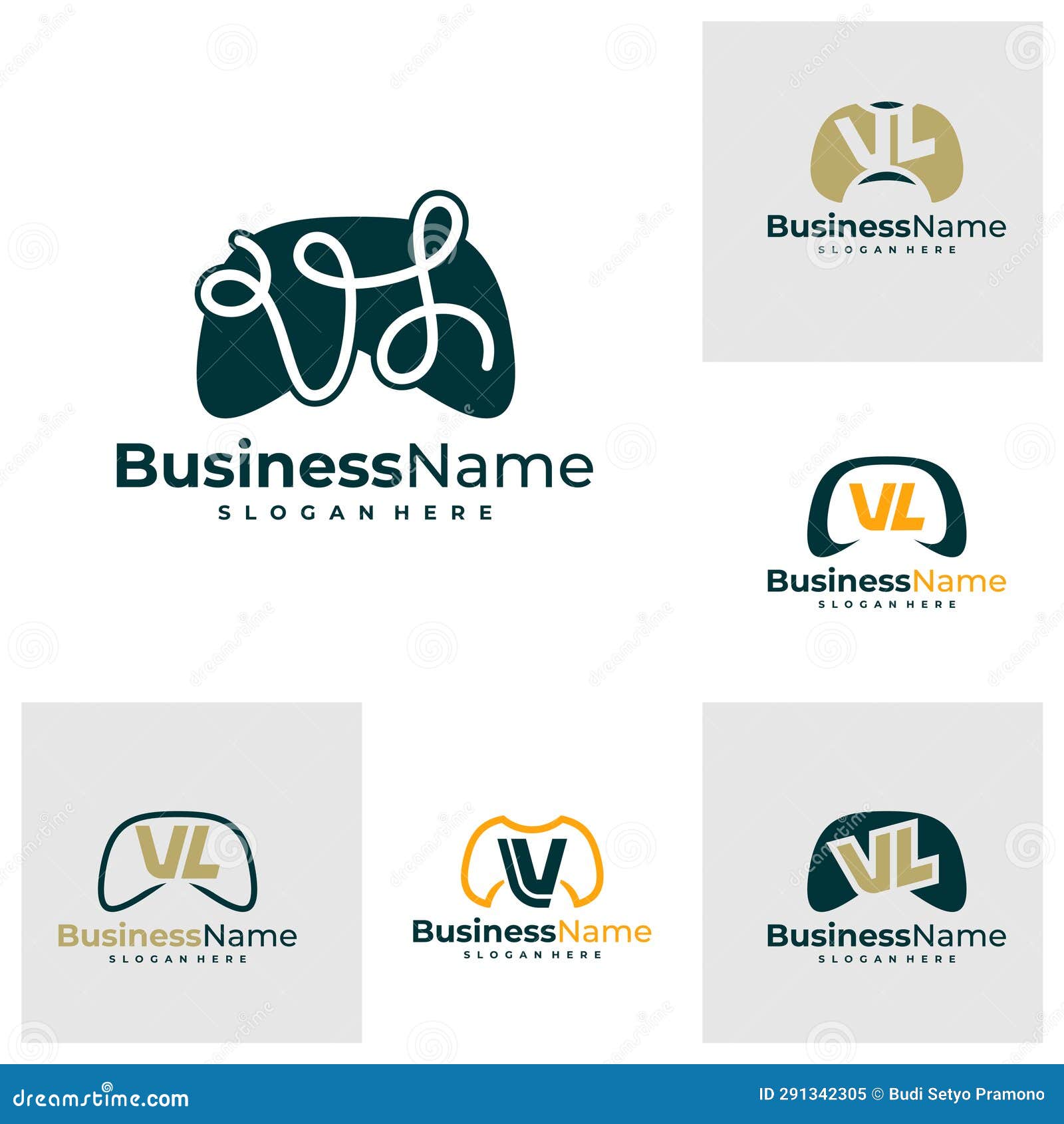 Set of Letter VL Game Logo Design Vector. Luxury VL Logo Design ...