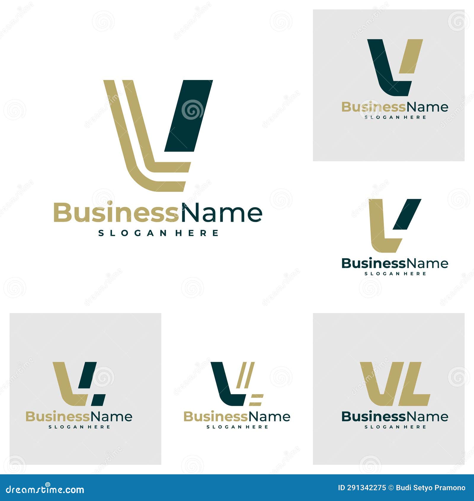 Set of Letter VL Logo Design Vector. Luxury VL Logo Design Template ...