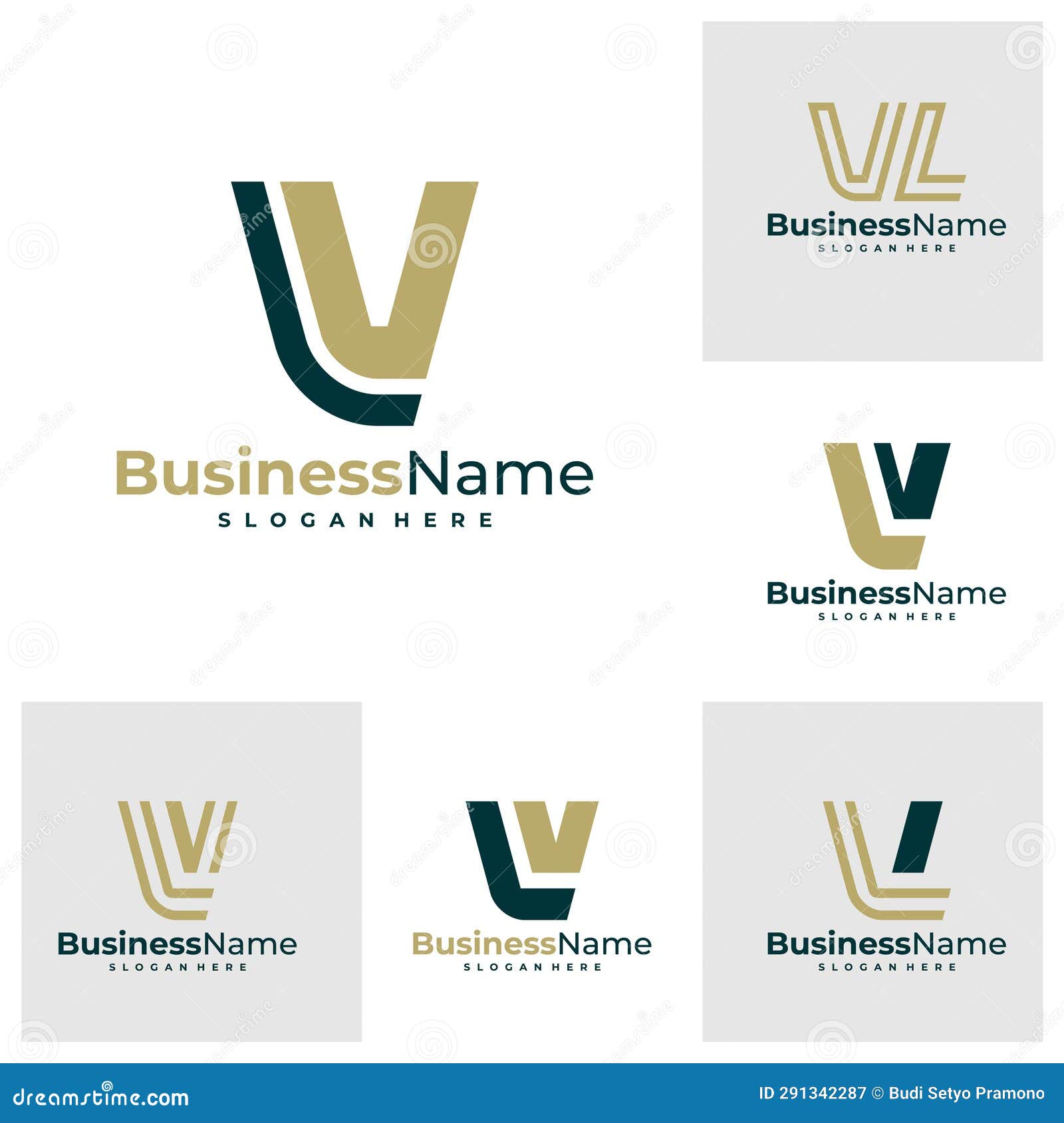 Set of Letter VL Logo Design Vector. Luxury VL Logo Design Template ...