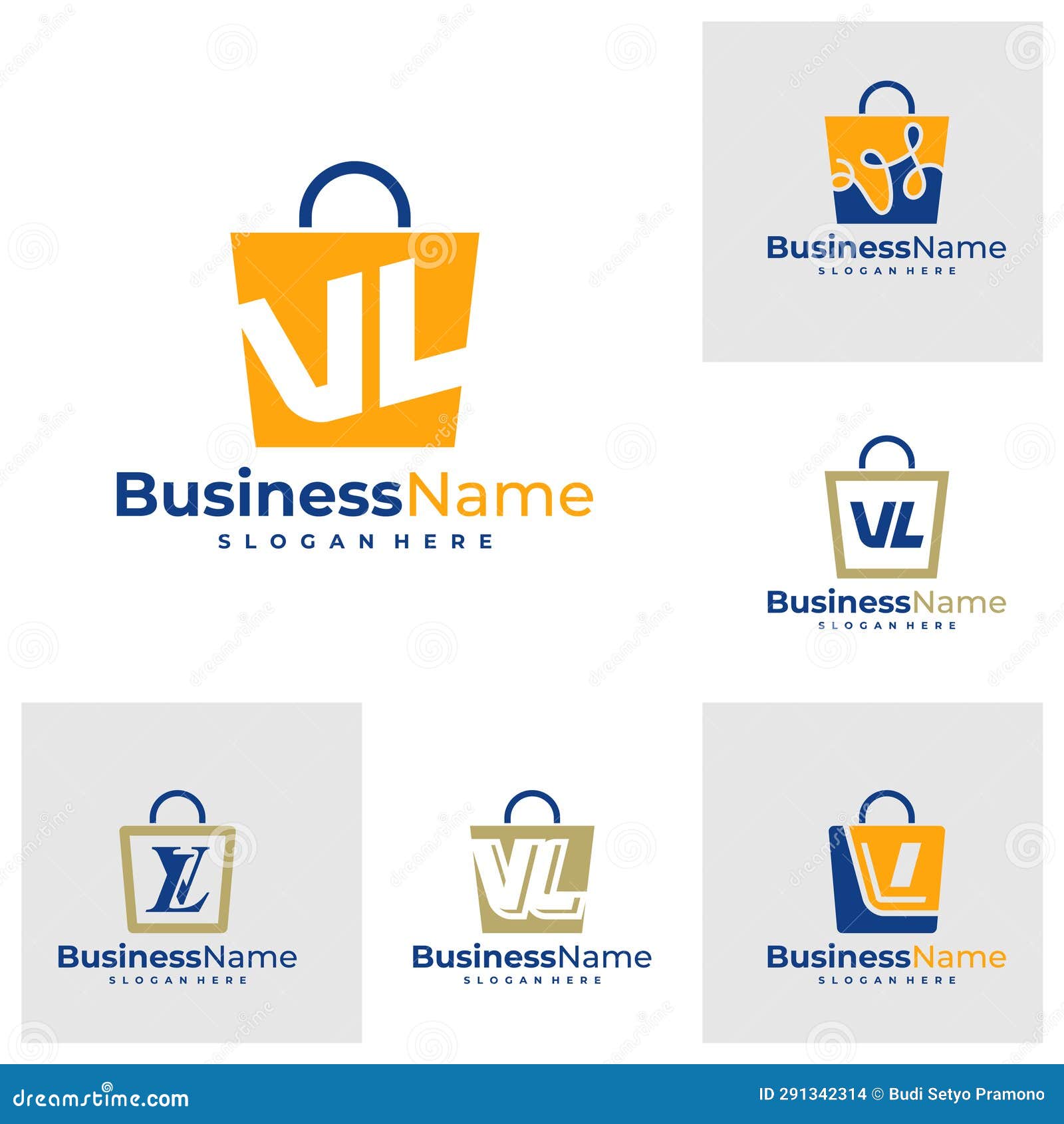 Set of Letter VL Shop Logo Design Vector. Luxury VL Logo Design ...