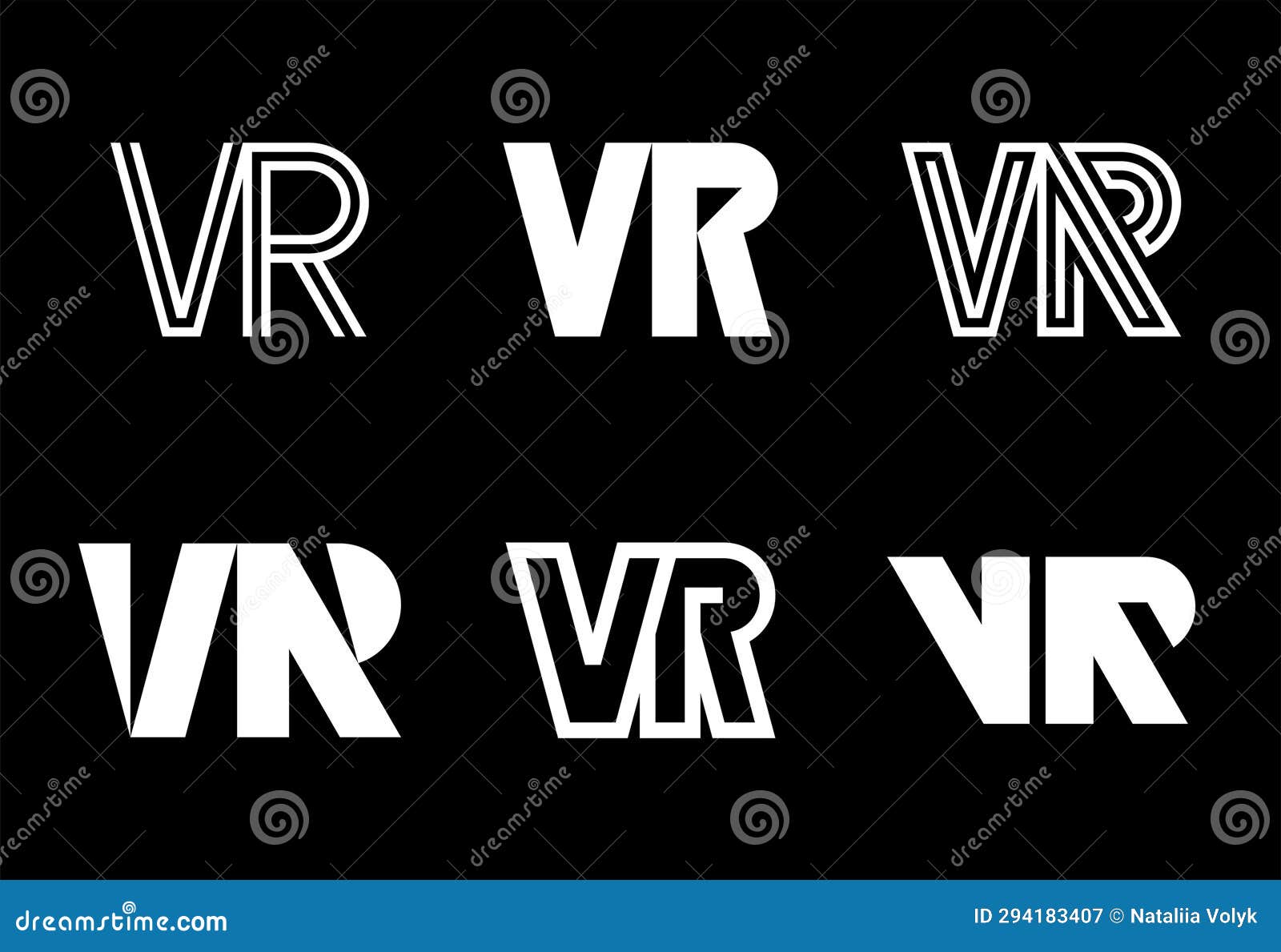 Set of letter VR logos stock vector. Illustration of huge - 294183407