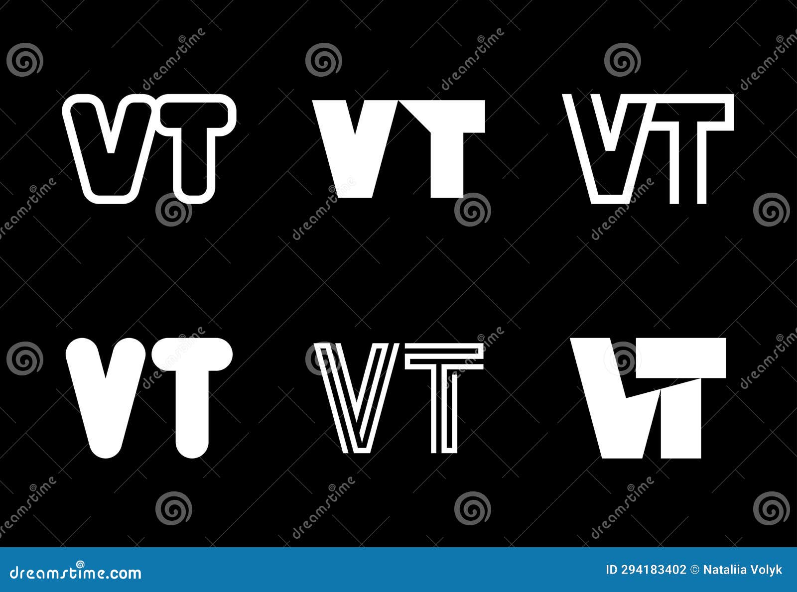 Set of letter VT logos stock vector. Illustration of icon - 294183402