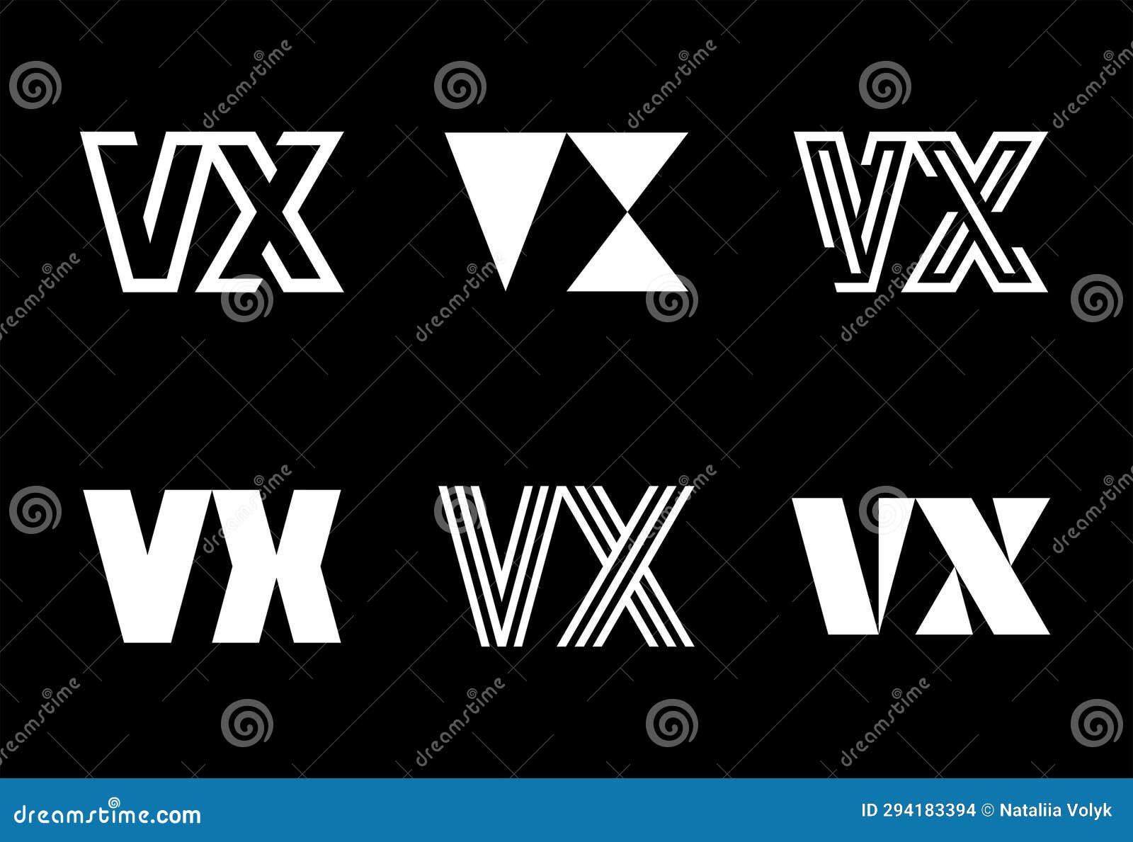 Set of letter VX logos stock vector. Illustration of element - 294183394