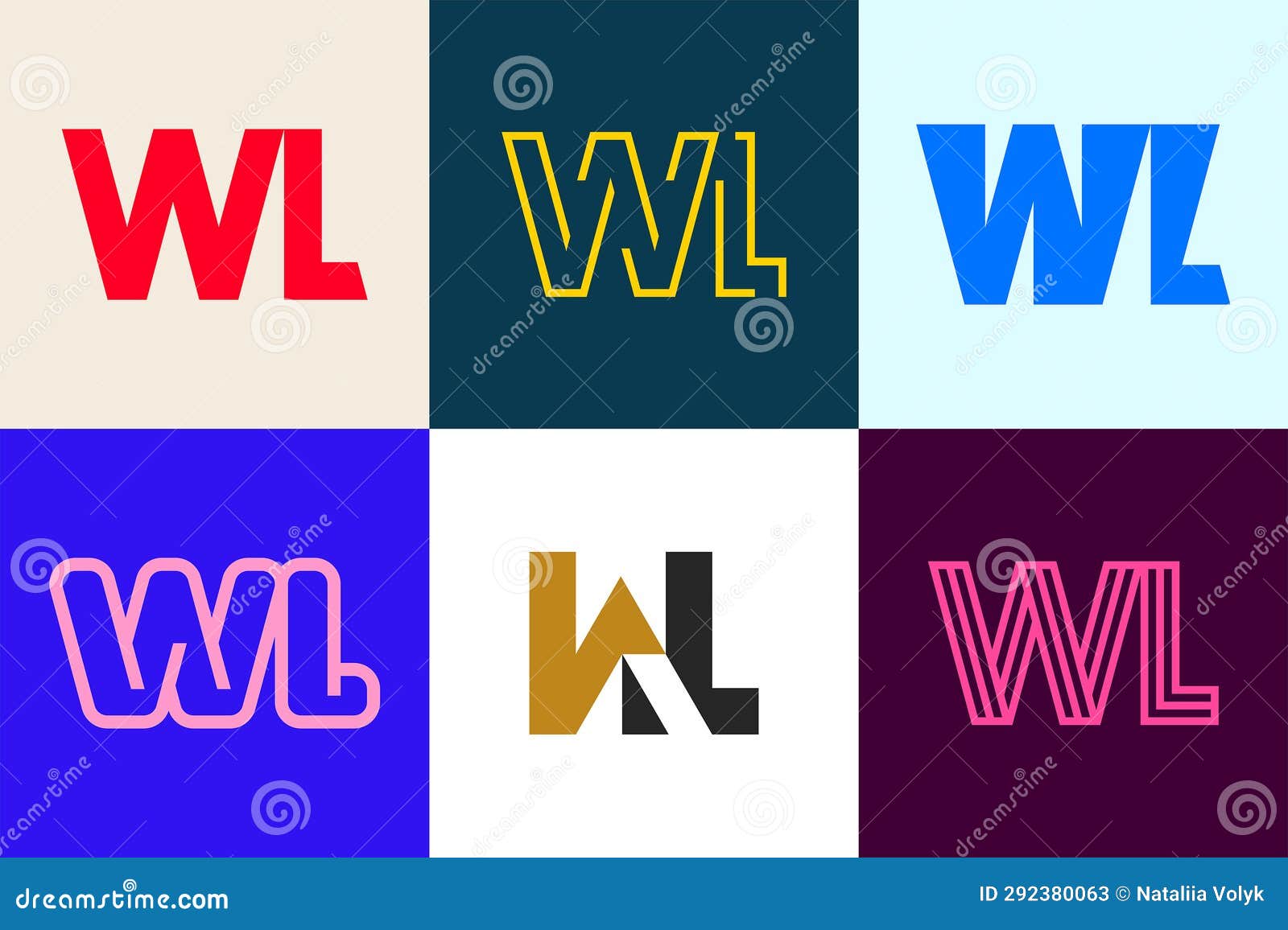 Set of letter WL logos stock vector. Illustration of collection - 292380063