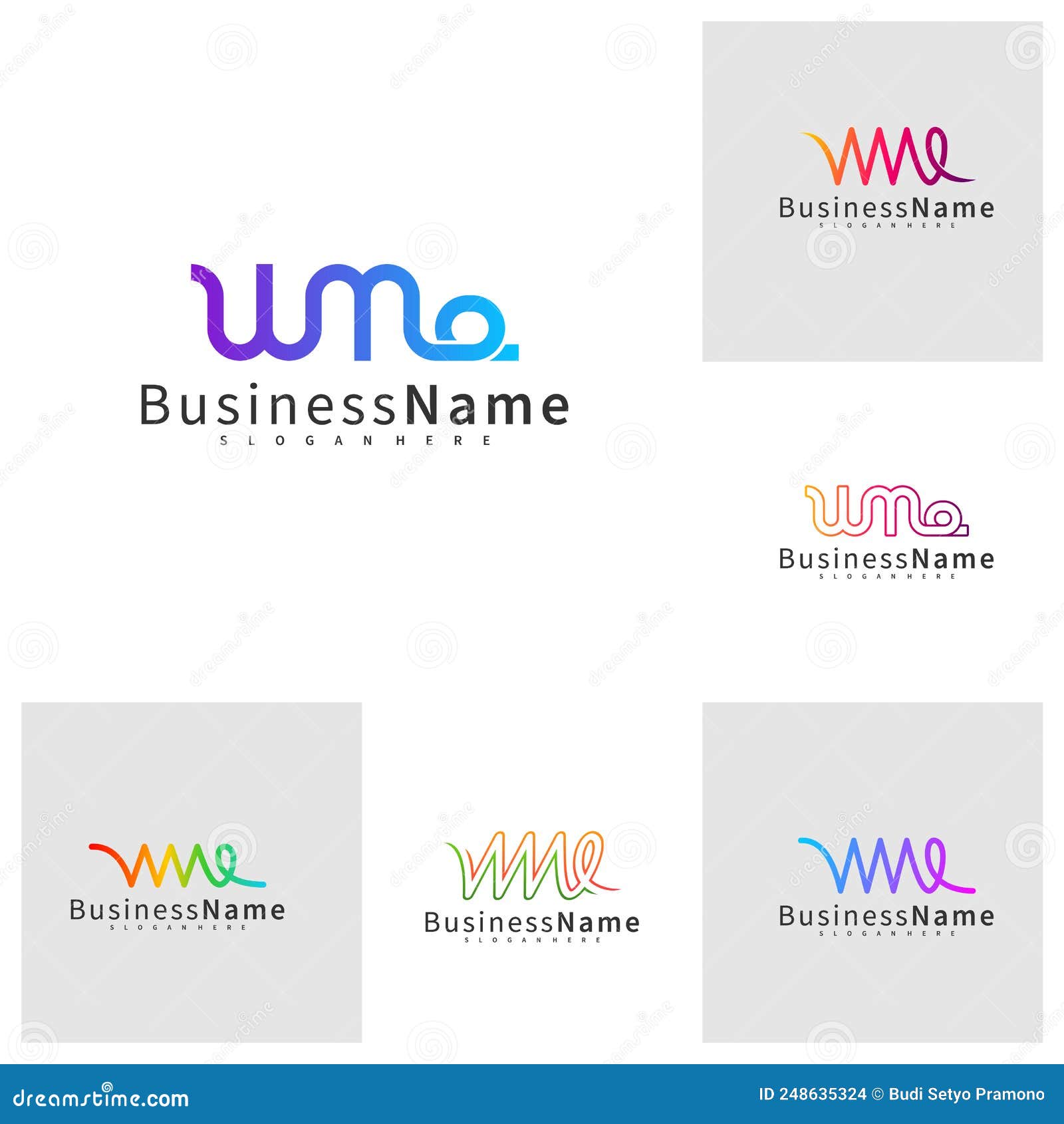 Set of Letter WME Logo Design Vector Template, Initial WME Logo ...
