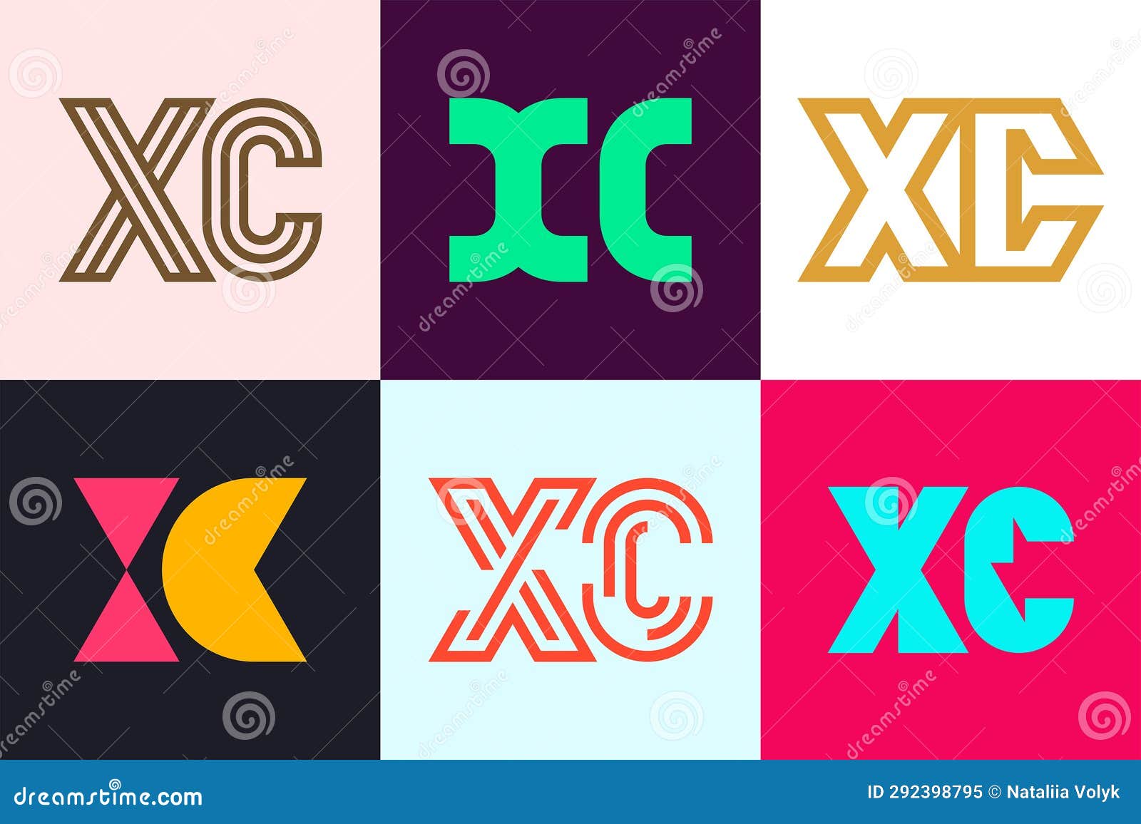 Set of letter XC logos stock illustration. Illustration of logos ...
