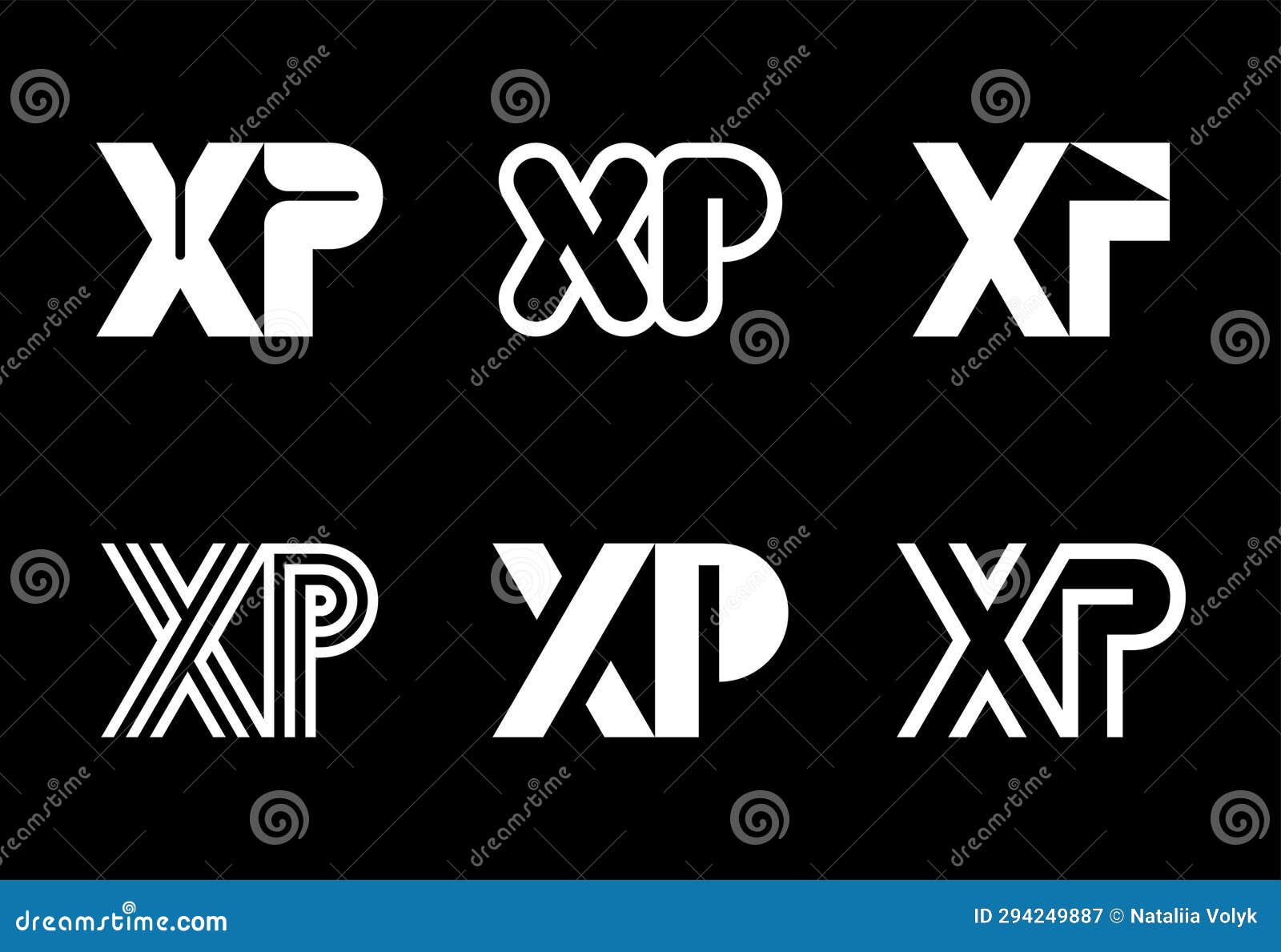 Set of letter XP logos stock vector. Illustration of line - 294249887