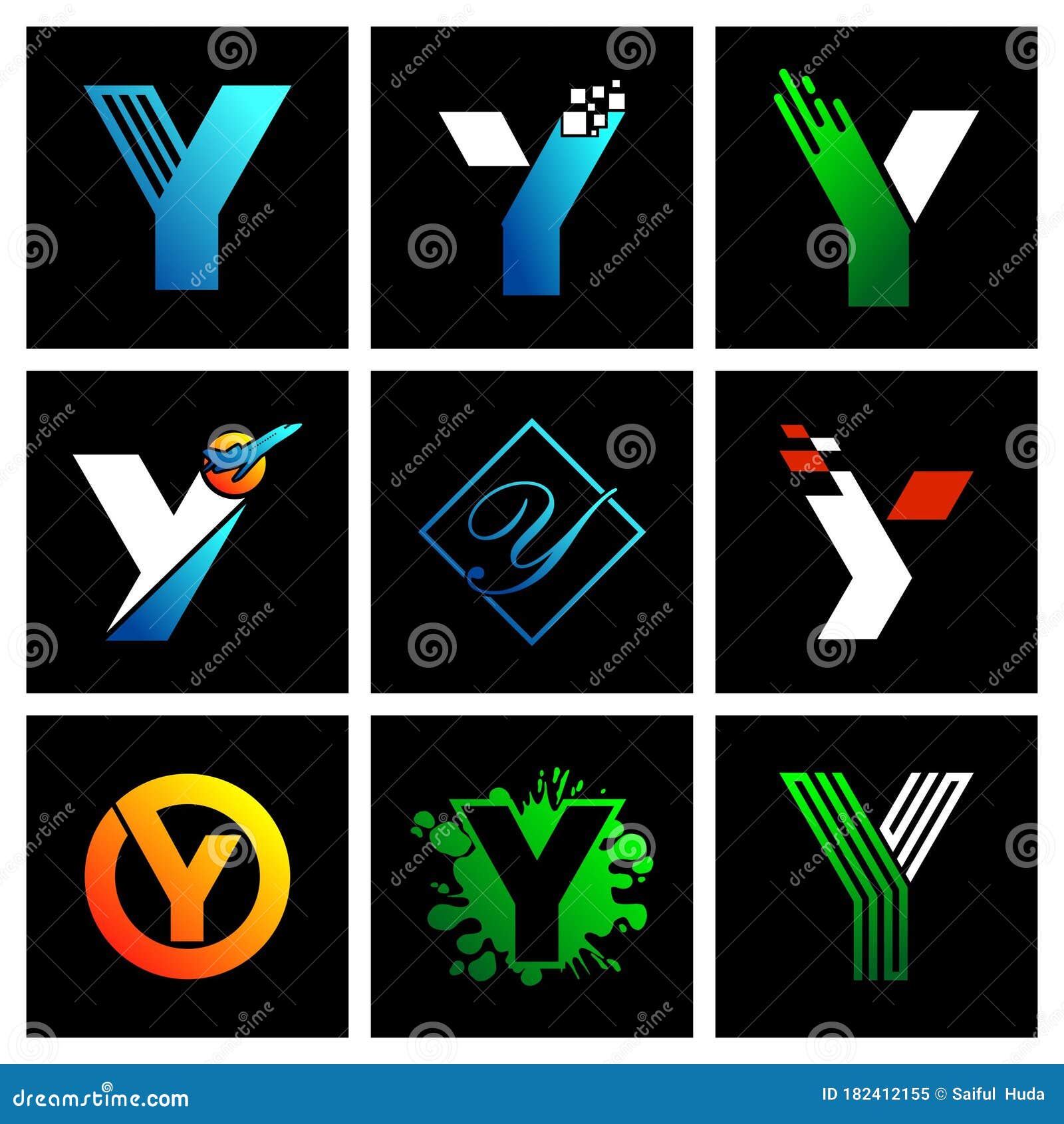 Set of Letter Y Simple Logo Icon Design Vector. Stock Vector ...