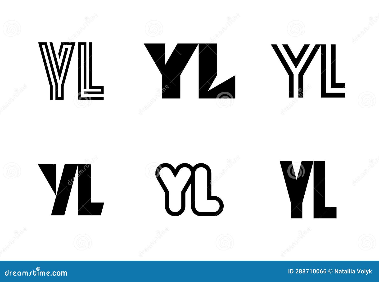 Set of letter YL logos stock vector. Illustration of large - 288710066