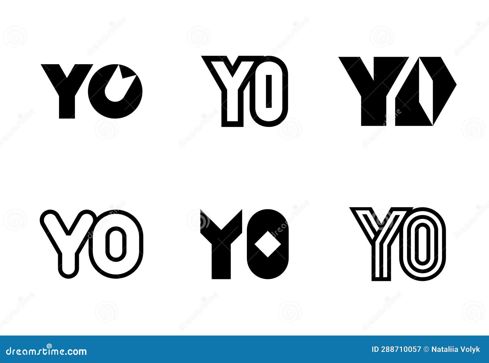 Set of letter YO logos stock vector. Illustration of arrow - 288710057