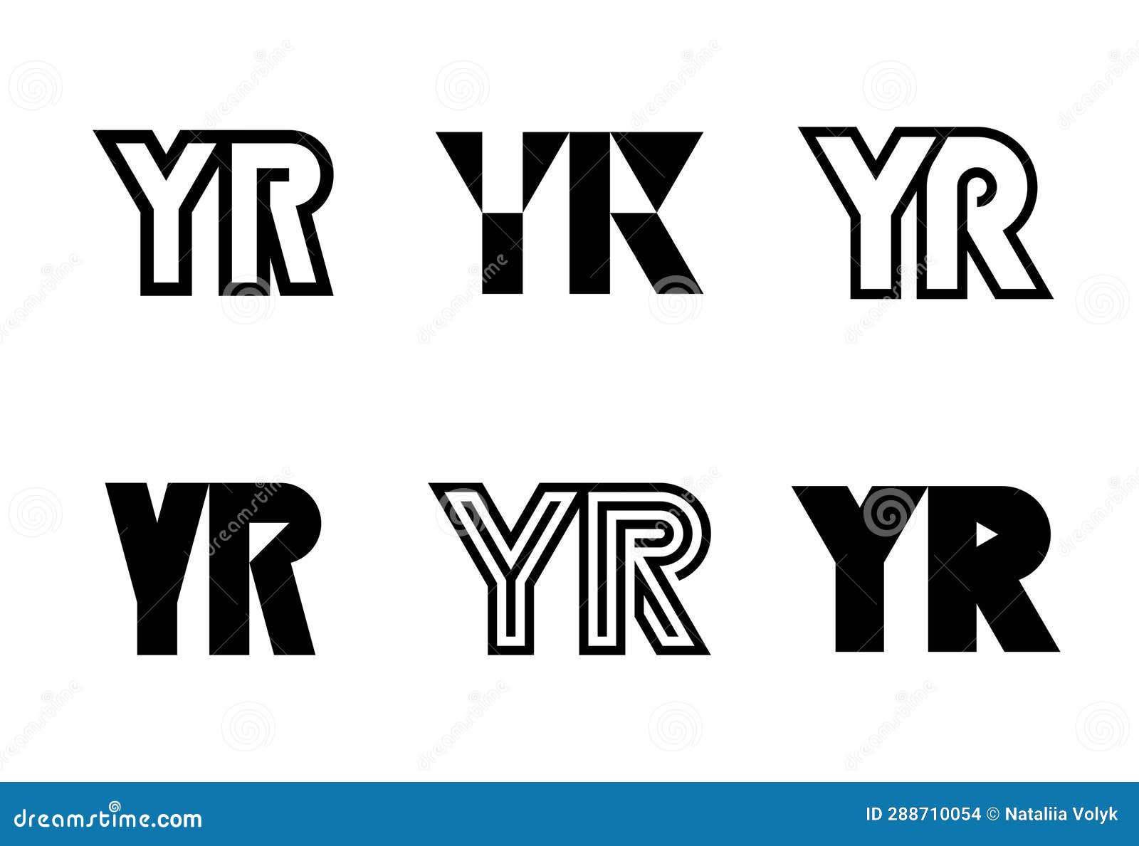 Set of letter YR logos stock vector. Illustration of icon - 288710054