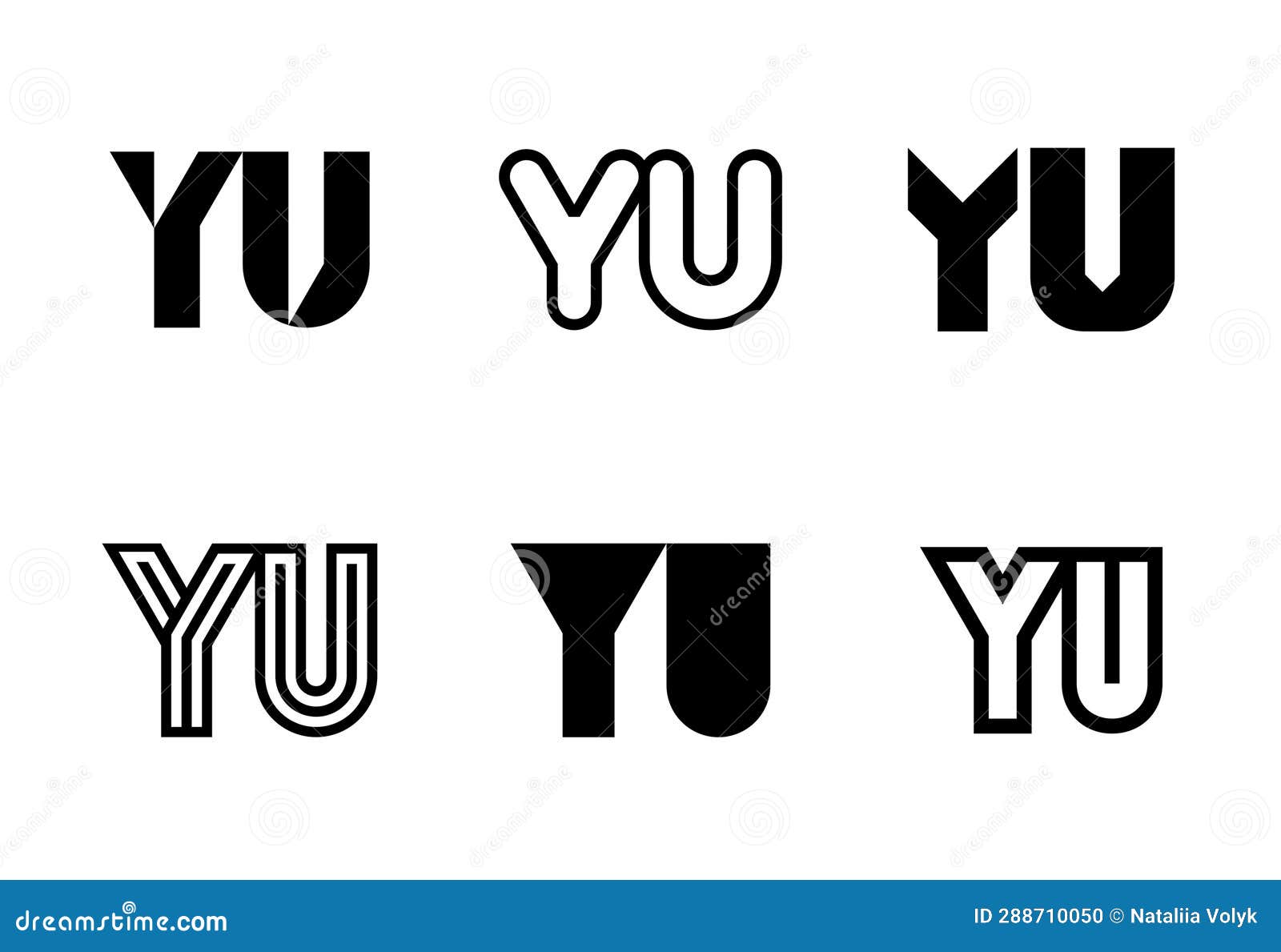 Set of letter YU logos stock vector. Illustration of design - 288710050