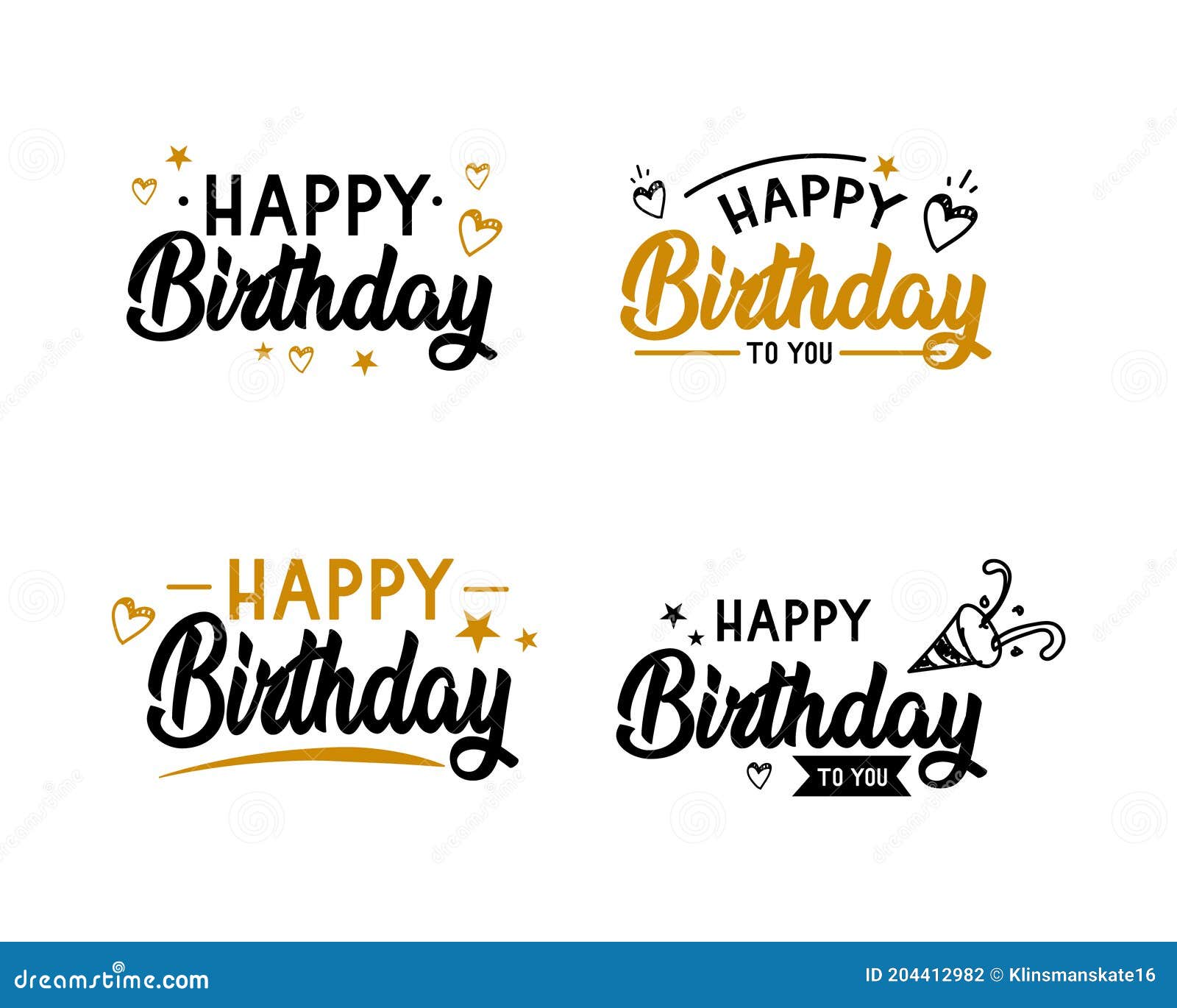 Set of Lettering Happy Birthday Concept Design Collection Stock ...
